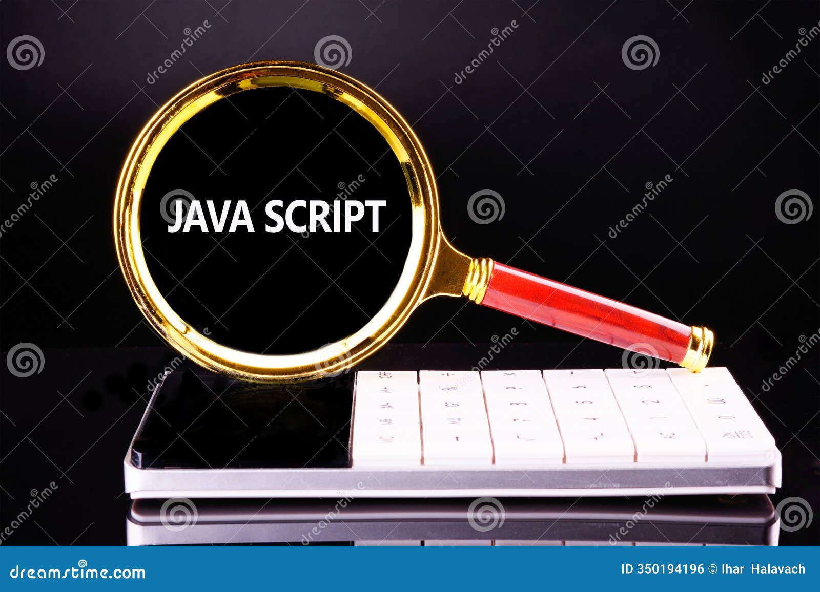 JavaScript Under Magnifying Glass on a Sleek Keyboard Highlights Coding ...