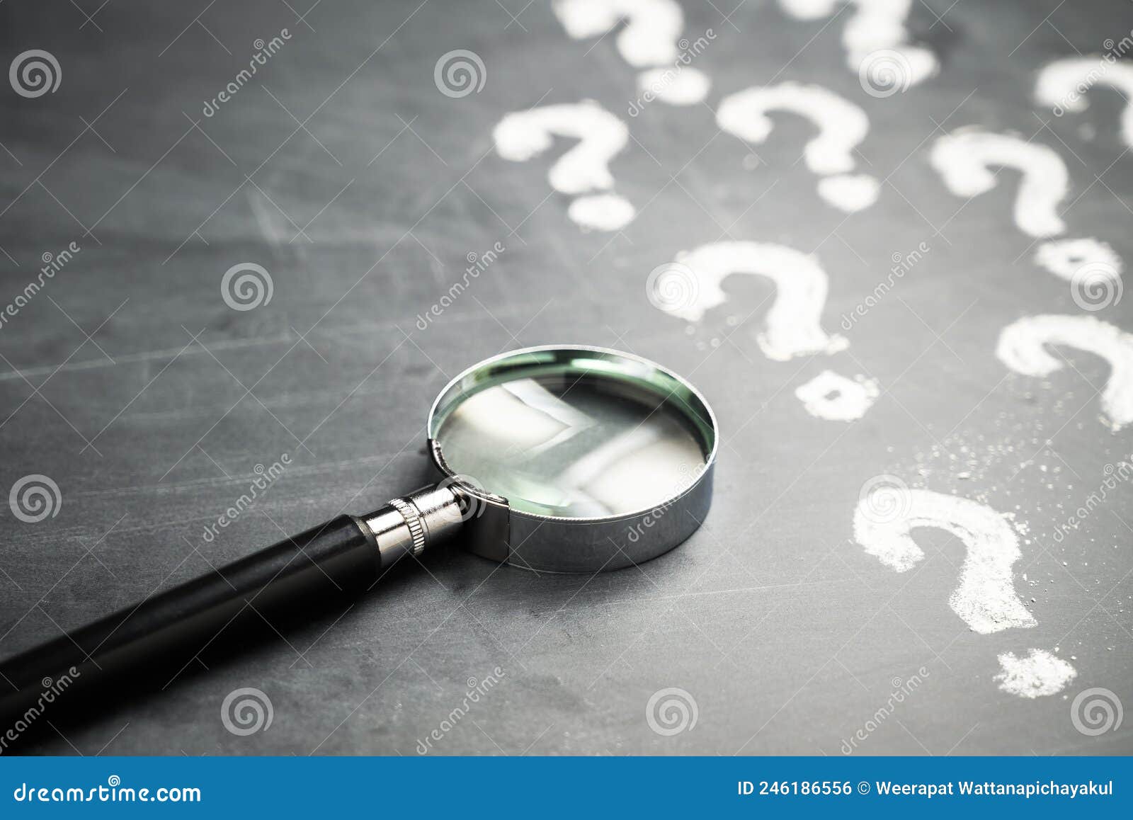 Magnifying Glass and Many Question Marks Stock Photo - Image of mark ...