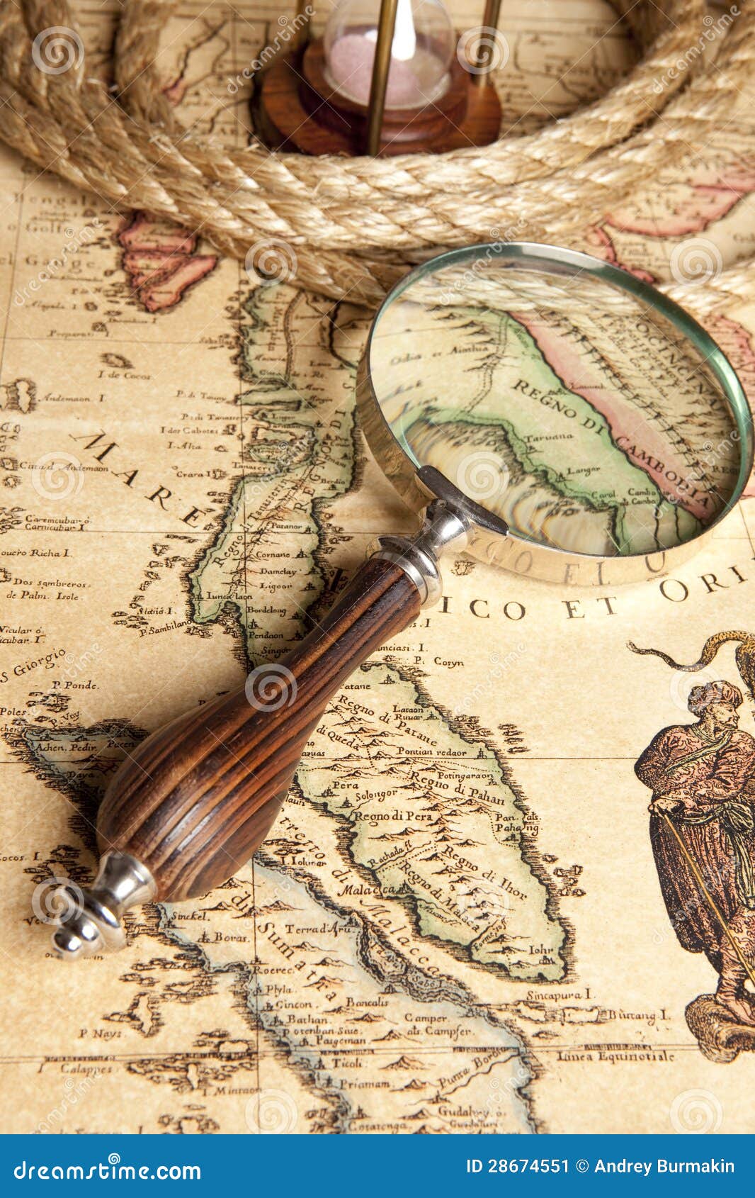 Magnifying glass and map stock image. Image of printout - 28674551