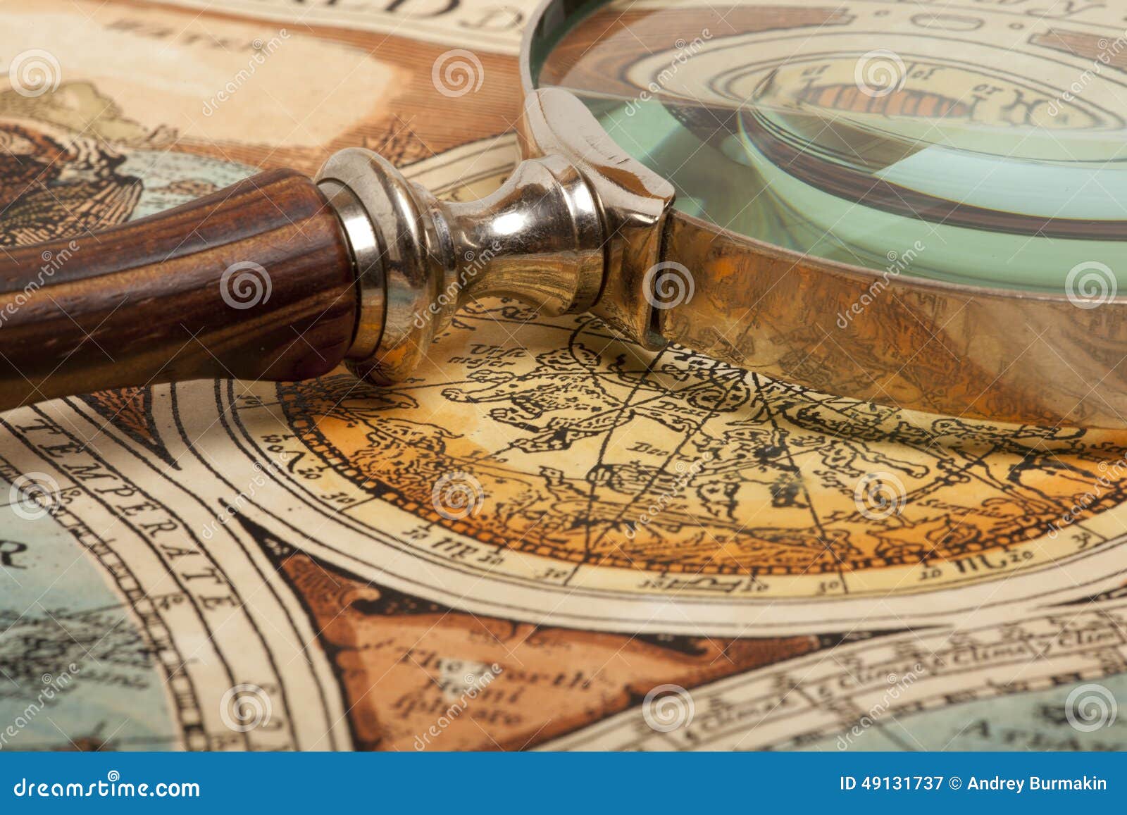 Magnifying glass and map stock image. Image of land, eyesight - 49131737
