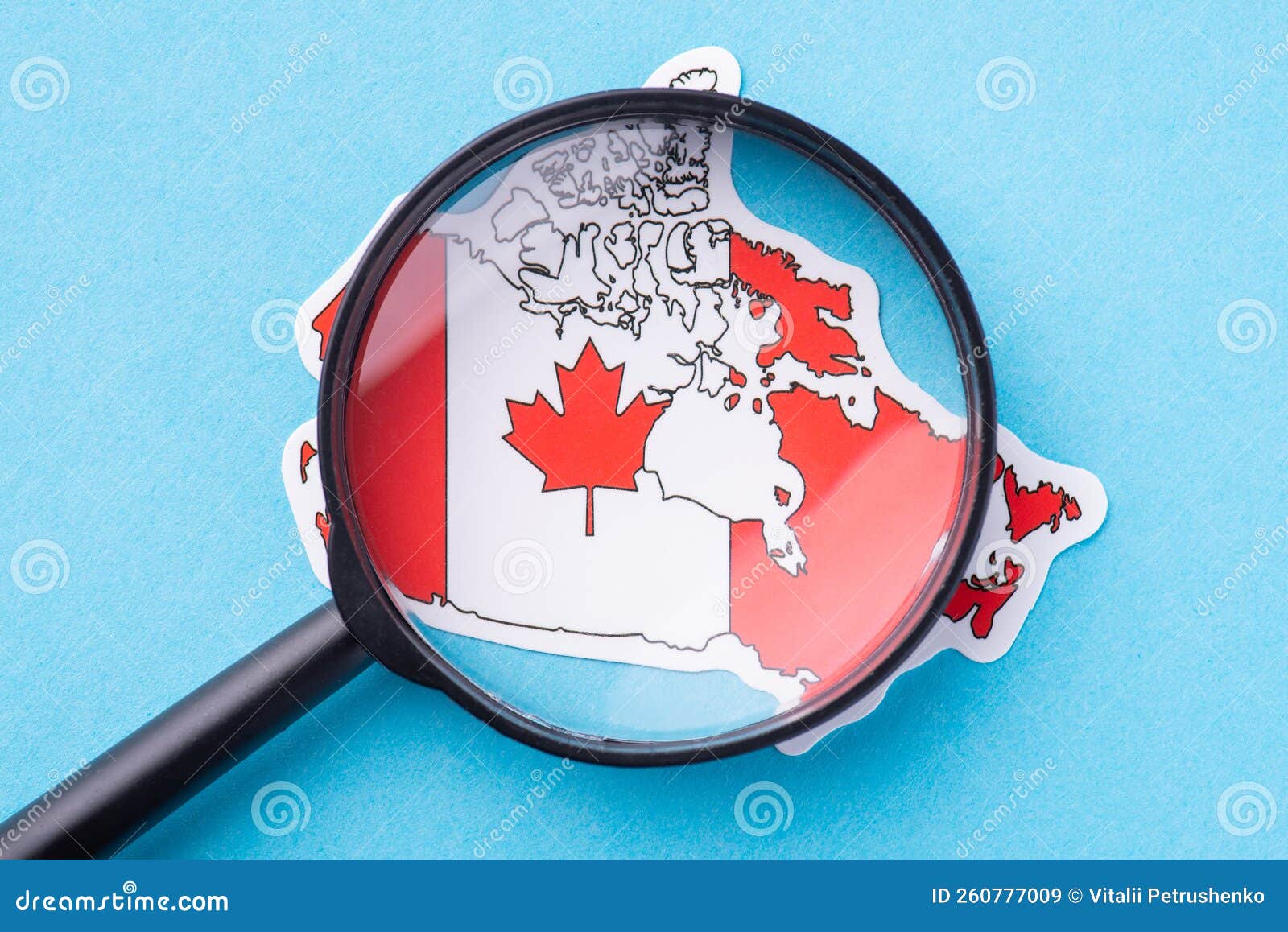 Magnifying Glass on the Map of Canada Stock Image - Image of worldwide ...