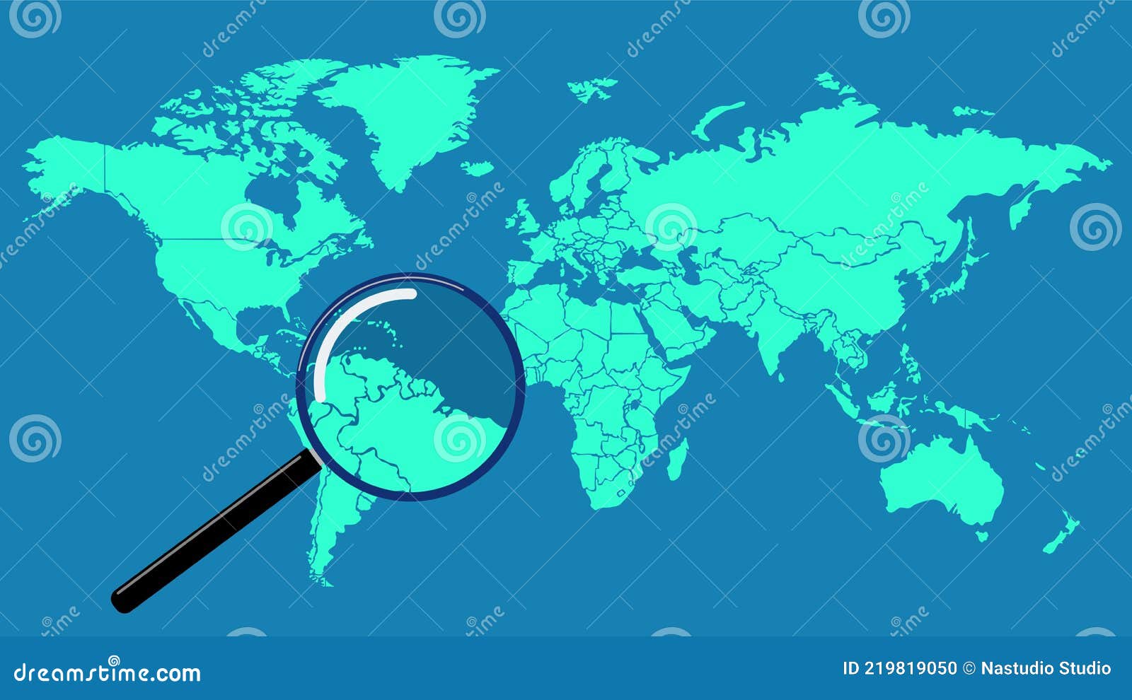 Magnifying Glass and Map. Concept of World Exploration Stock Vector ... Magnifying Glass and Map. Concept of World Exploration Stock Vector ...