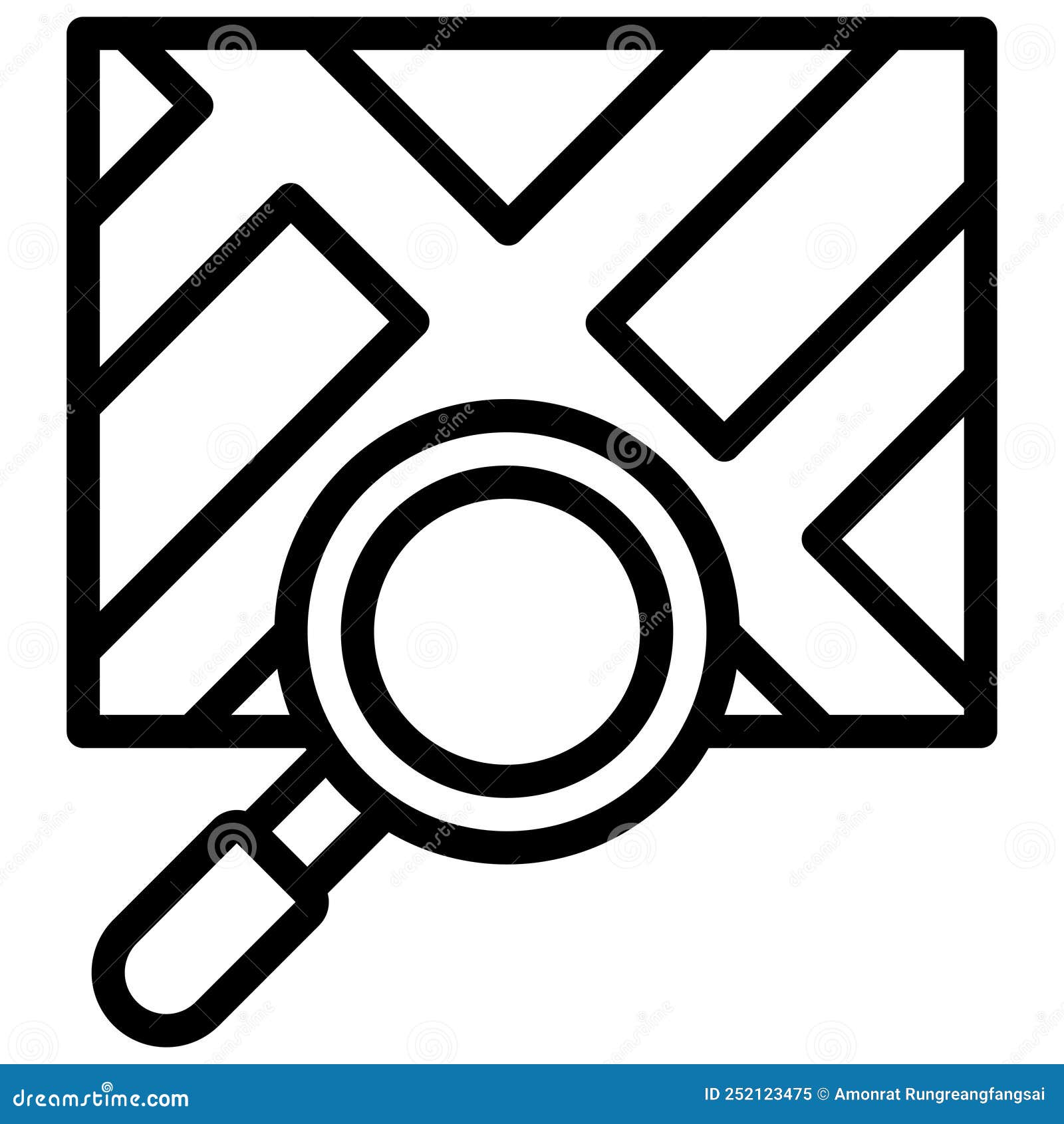 Magnifying Glass and Map Icon, Location Map and Navigation Vector Stock ...