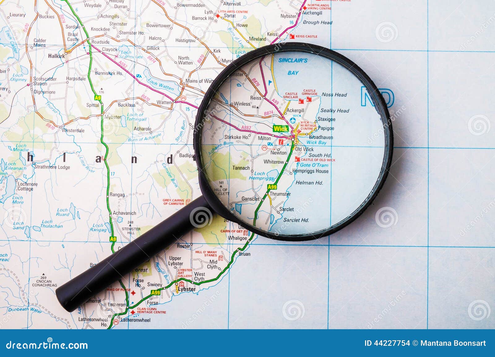 Magnifying Glass on the Map Stock Photo - Image of topography, travel ...