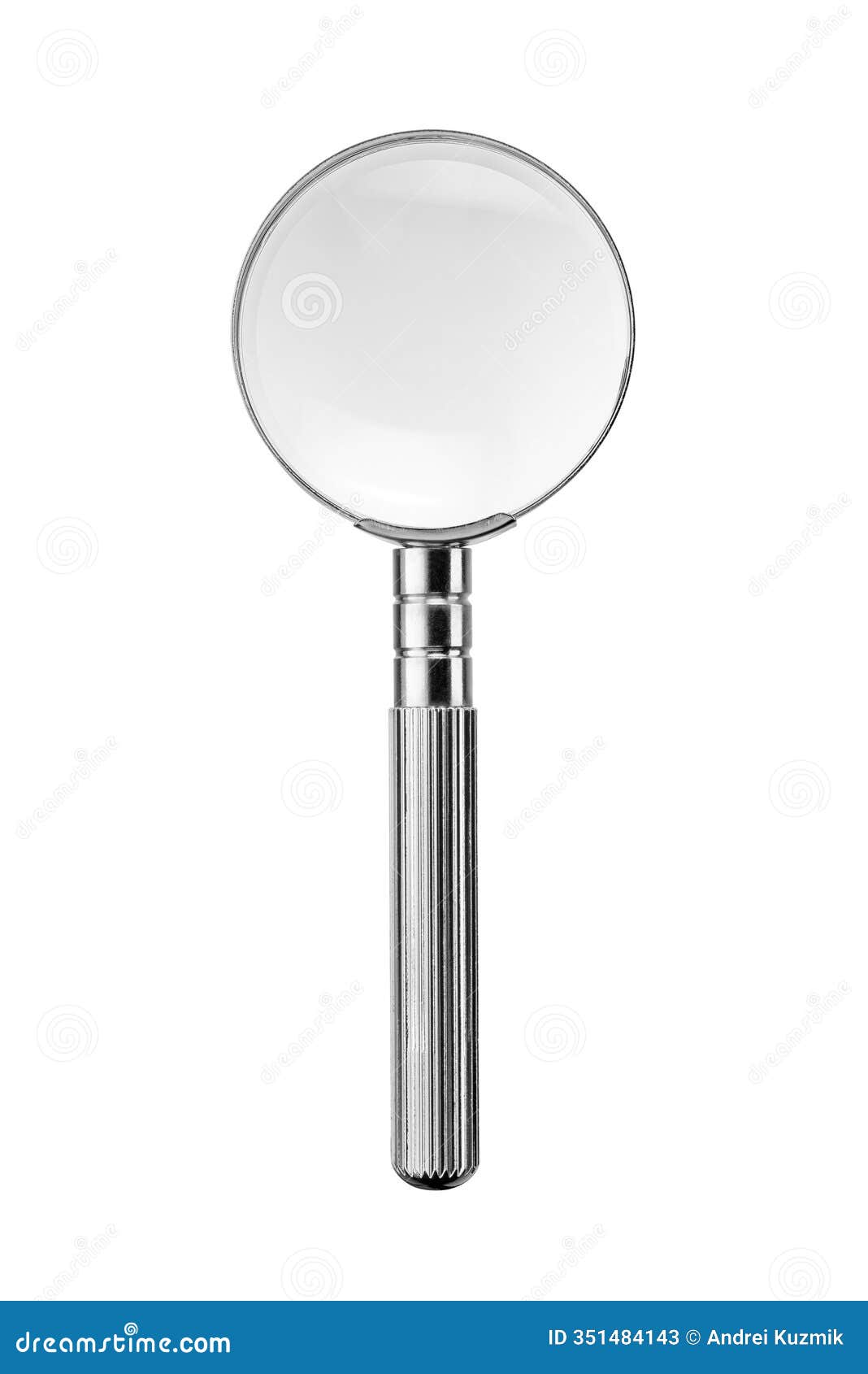 Magnifying Glass with Metal Handle Isolated on White Stock Image ...