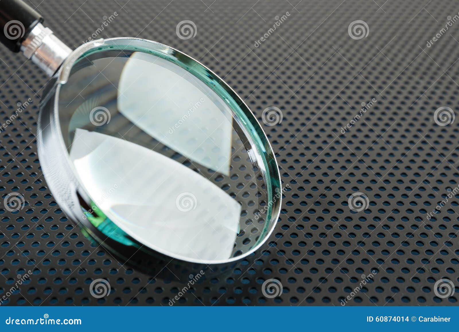 Magnifying Glass on a Metallic Background Stock Photo - Image of ...