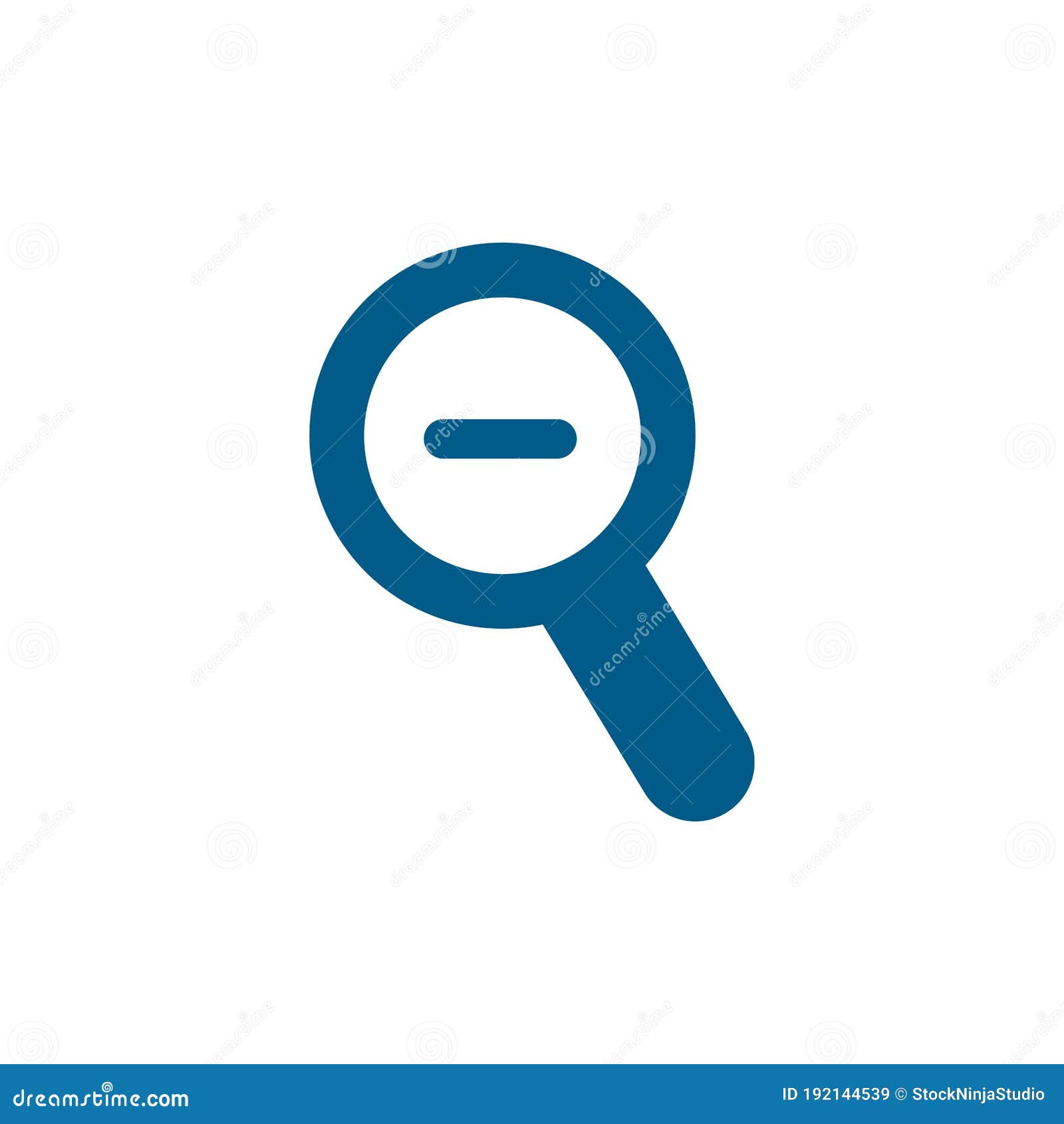 Magnifying Glass Minus Blue Icon on White Background. Blue Flat Style ...