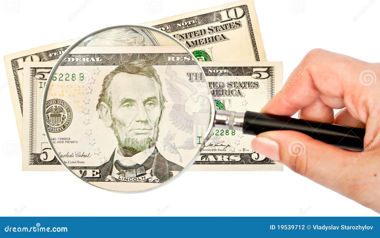 Magnifying glass and money stock photo. Image of magnifying - 19539712