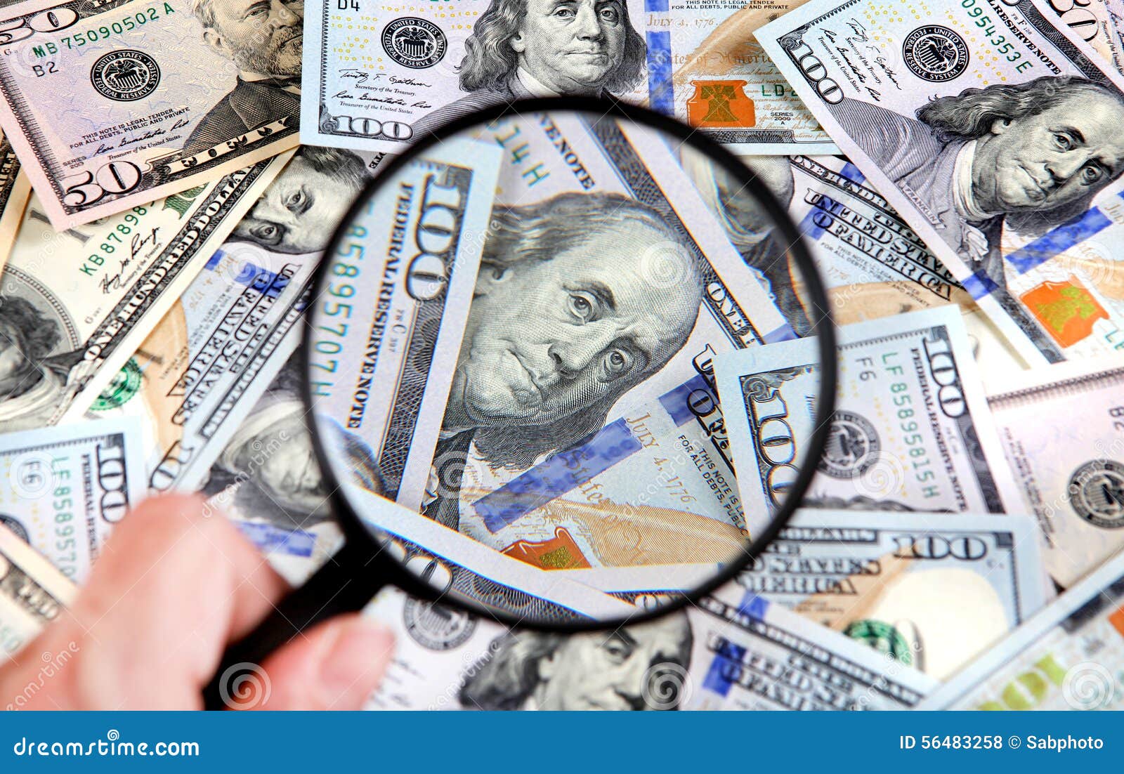 Magnifying Glass on the Money Stock Photo - Image of loupe, financial ...