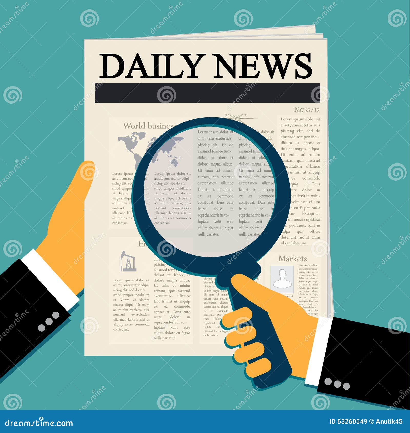 Magnifying Glass, daily News, Newspaper, Vector Stock Vector ...