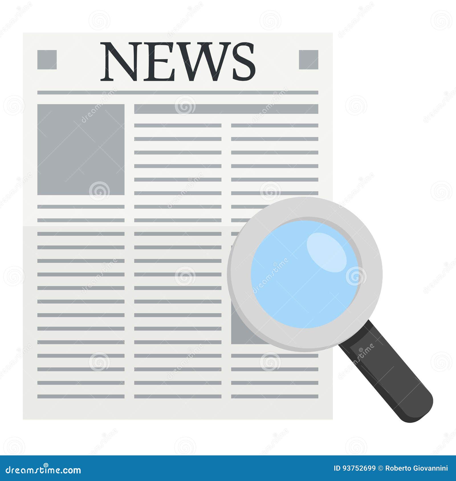 Newspaper Flat Line Icon. Article, Press Vector Illustration. Thin Sign ...