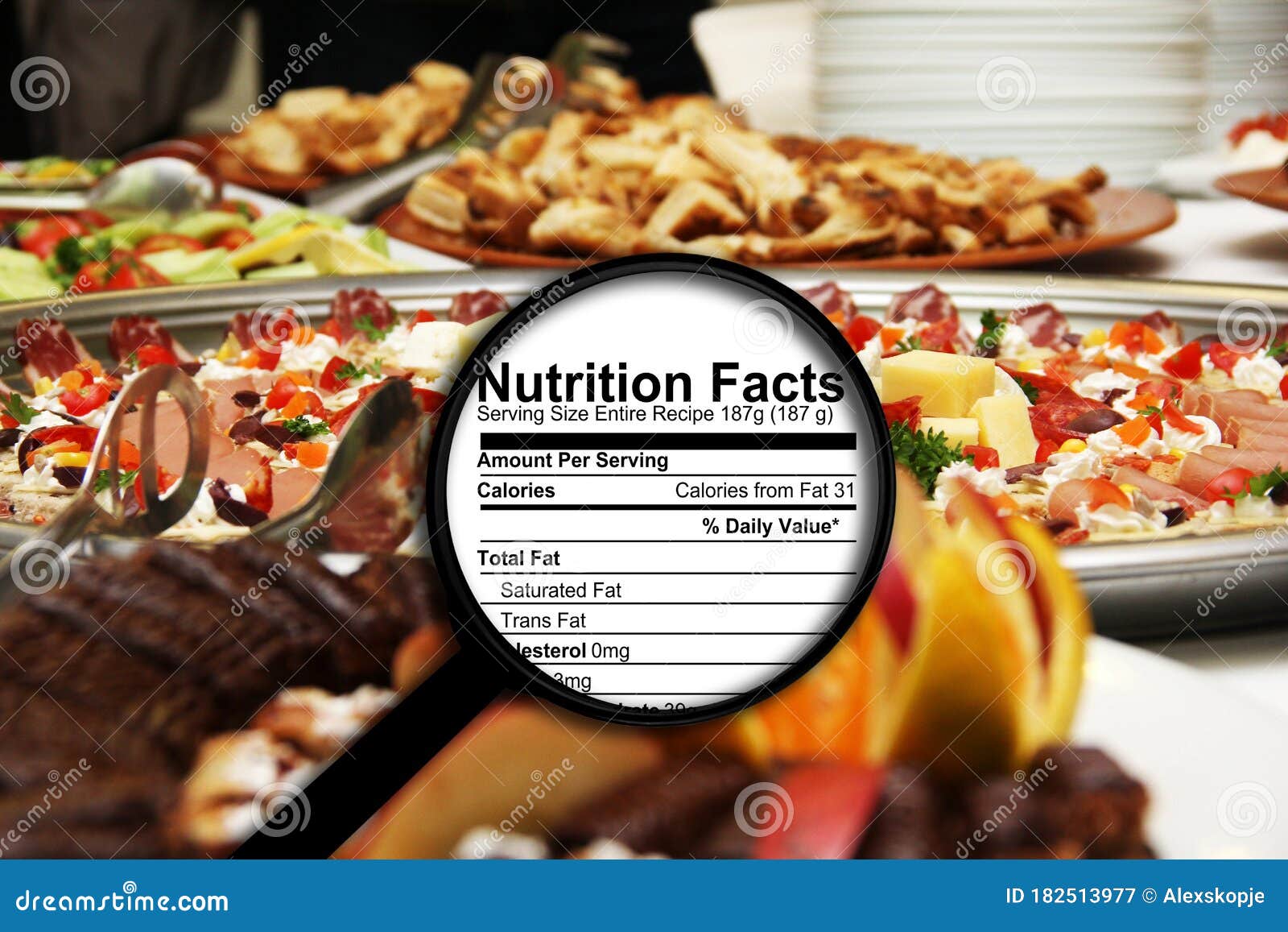 Magnifying Glass on Nutrition Facts Stock Image - Image of slice, fresh ...