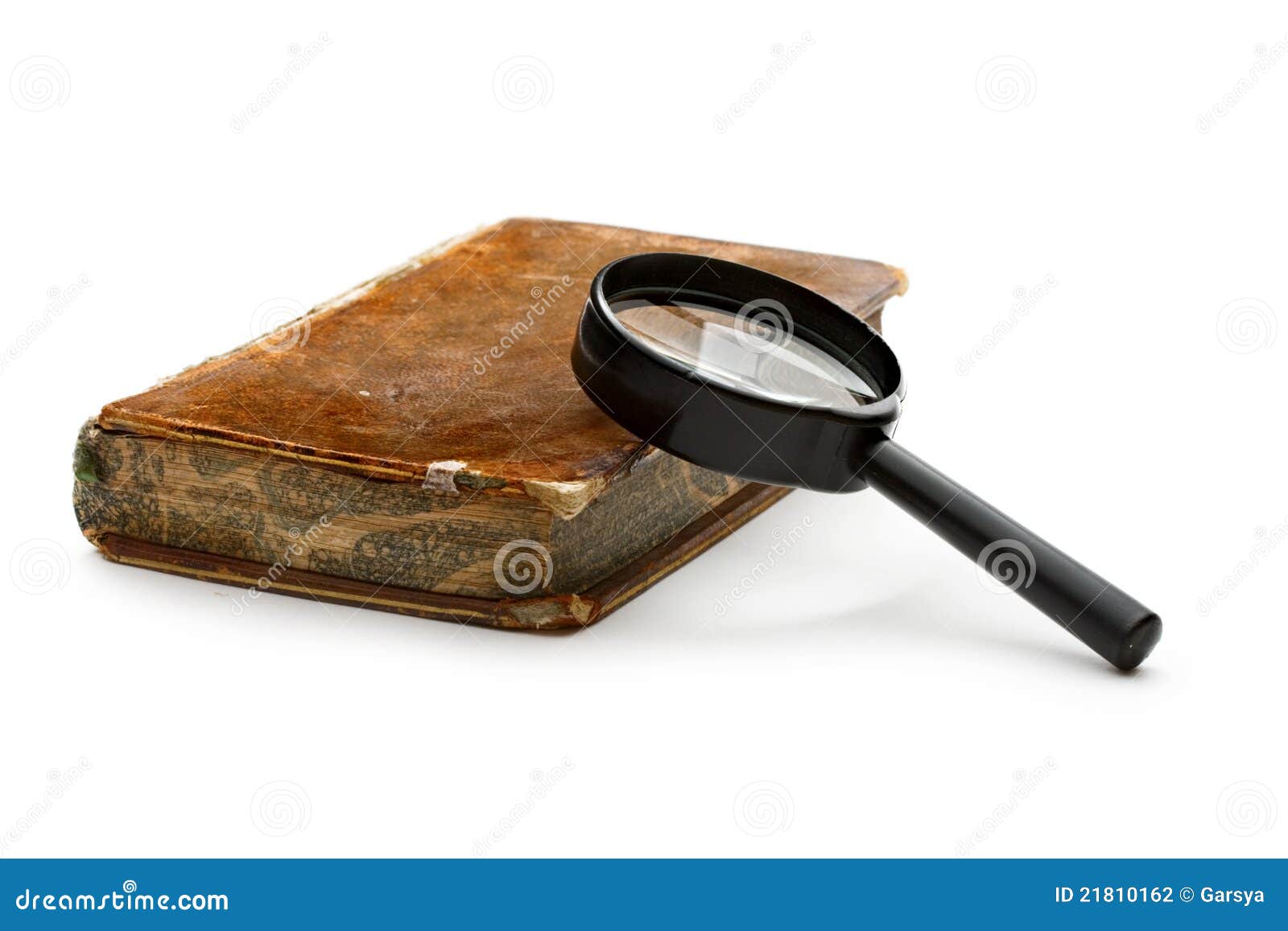 Magnifying Glass and Old Book Stock Photo - Image of cover, paper: 21810162