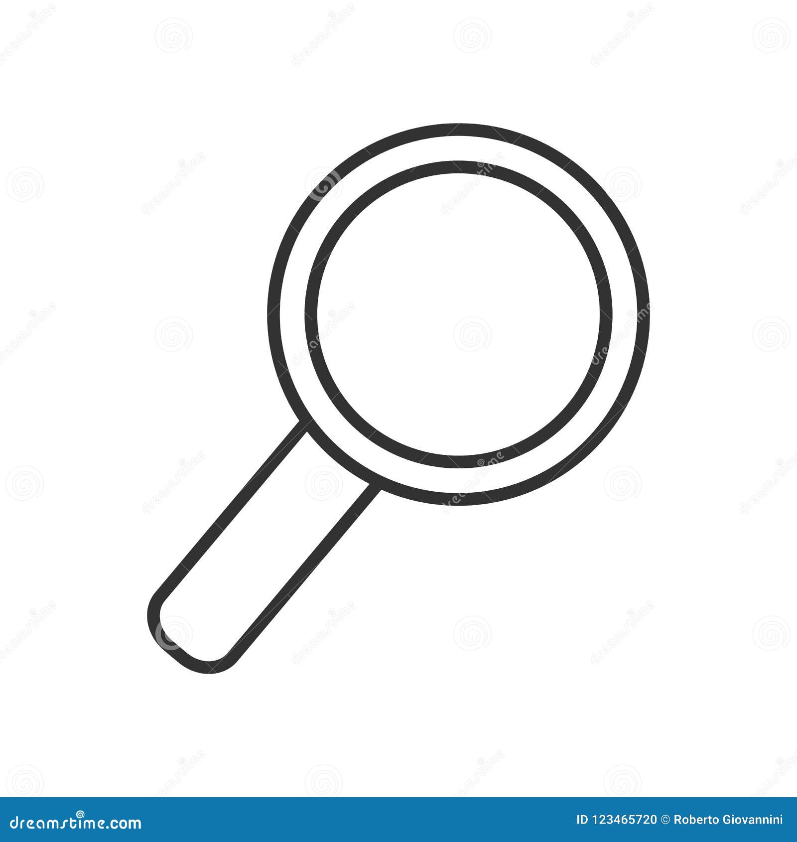 Magnifying Glass Outline Flat Icon on White Stock Vector - Illustration ...