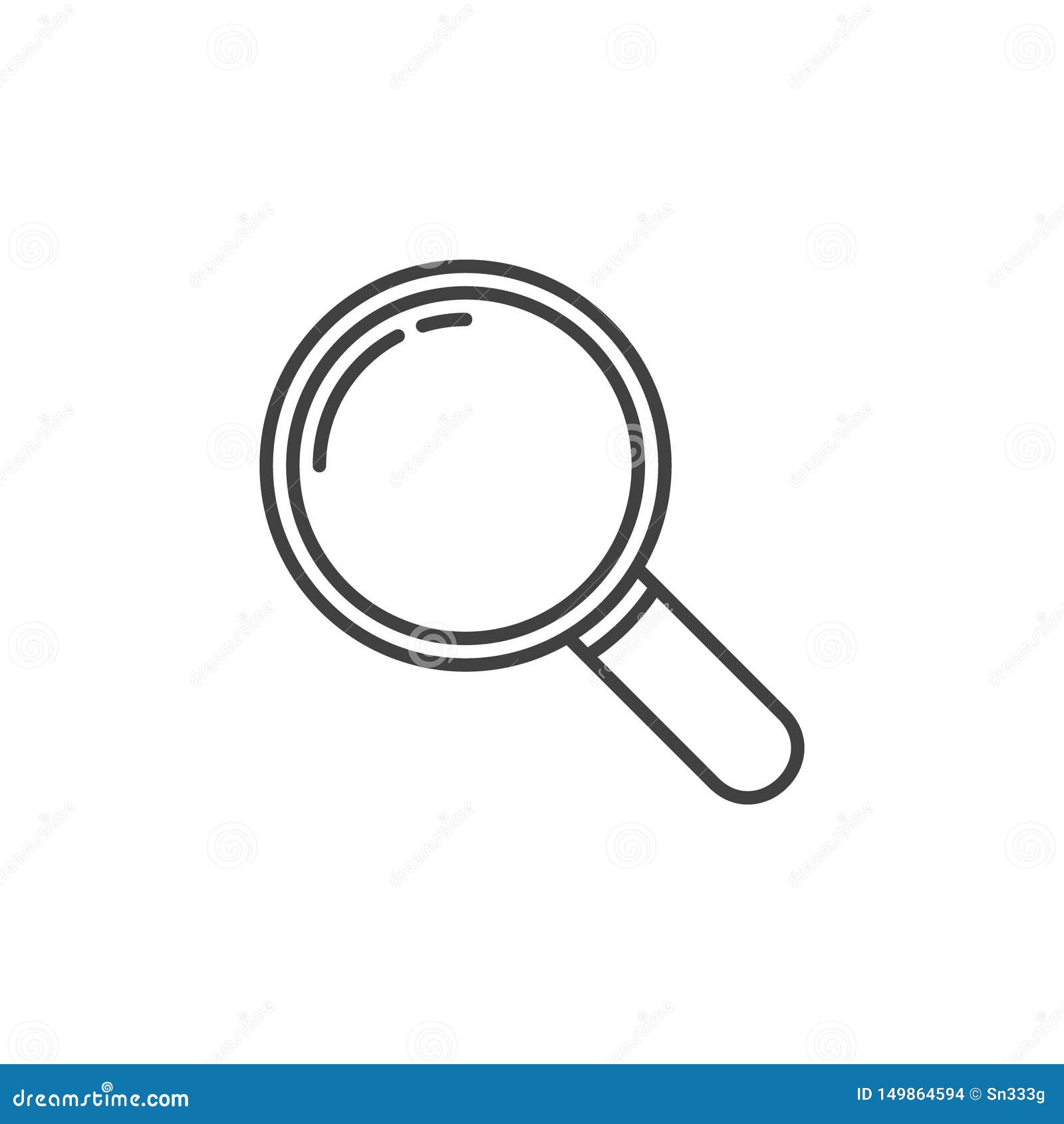 Magnifying Glass Outline Icon. Vector Magnify Symbol Stock Vector ...