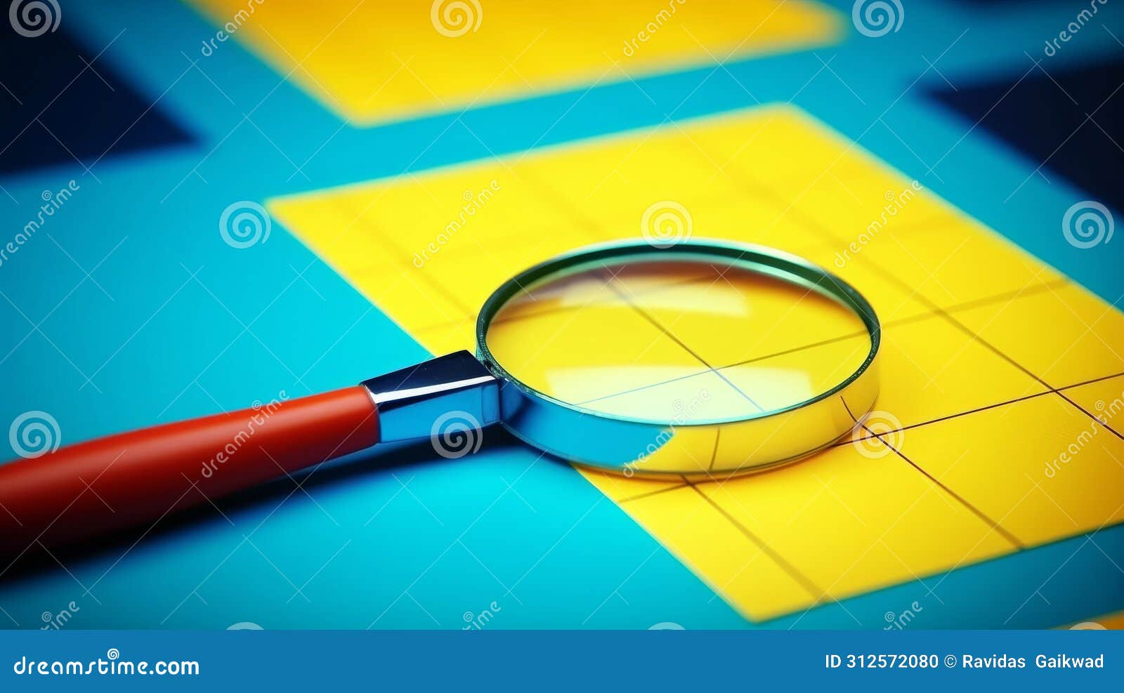 Magnifying Glass Over a Blank Sticky Note Stock Illustration ...