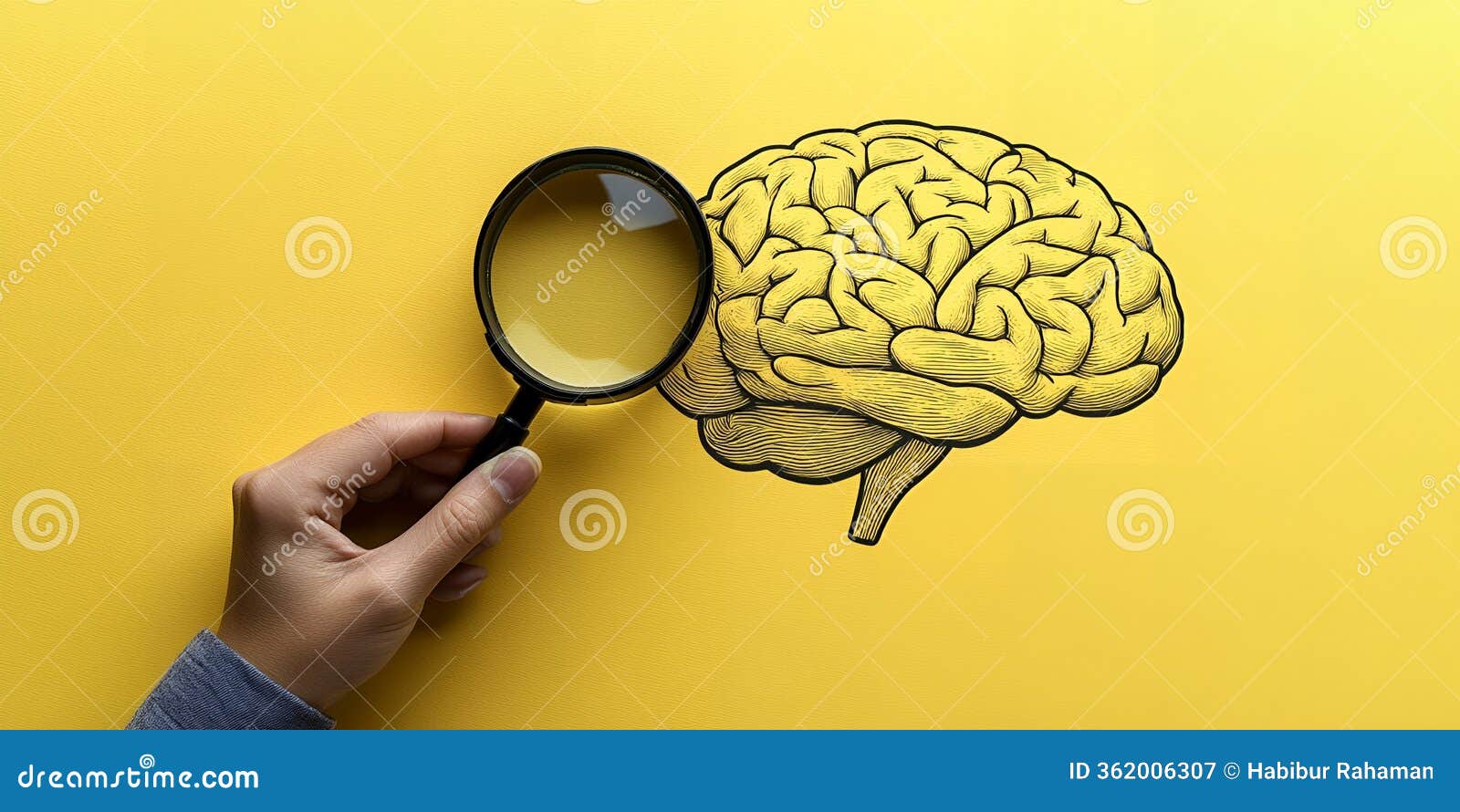 Magnifying Glass Over Brain Stock Illustration - Illustration of health ...