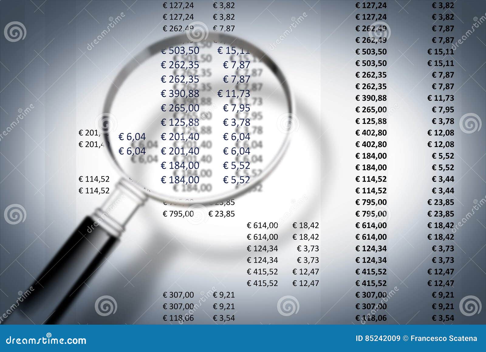 Magnifying Glass Over a Business Document - Concept Image Stock Image ...