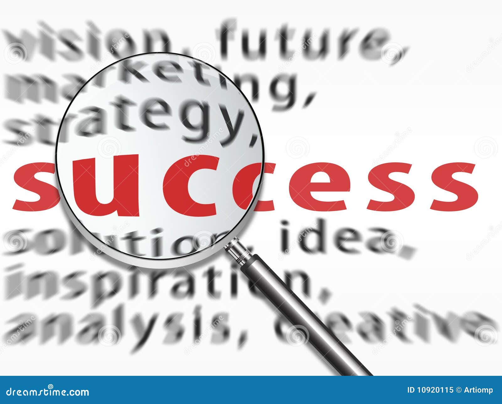 Magnifying Glass Over a Business Text Stock Illustration - Illustration ...