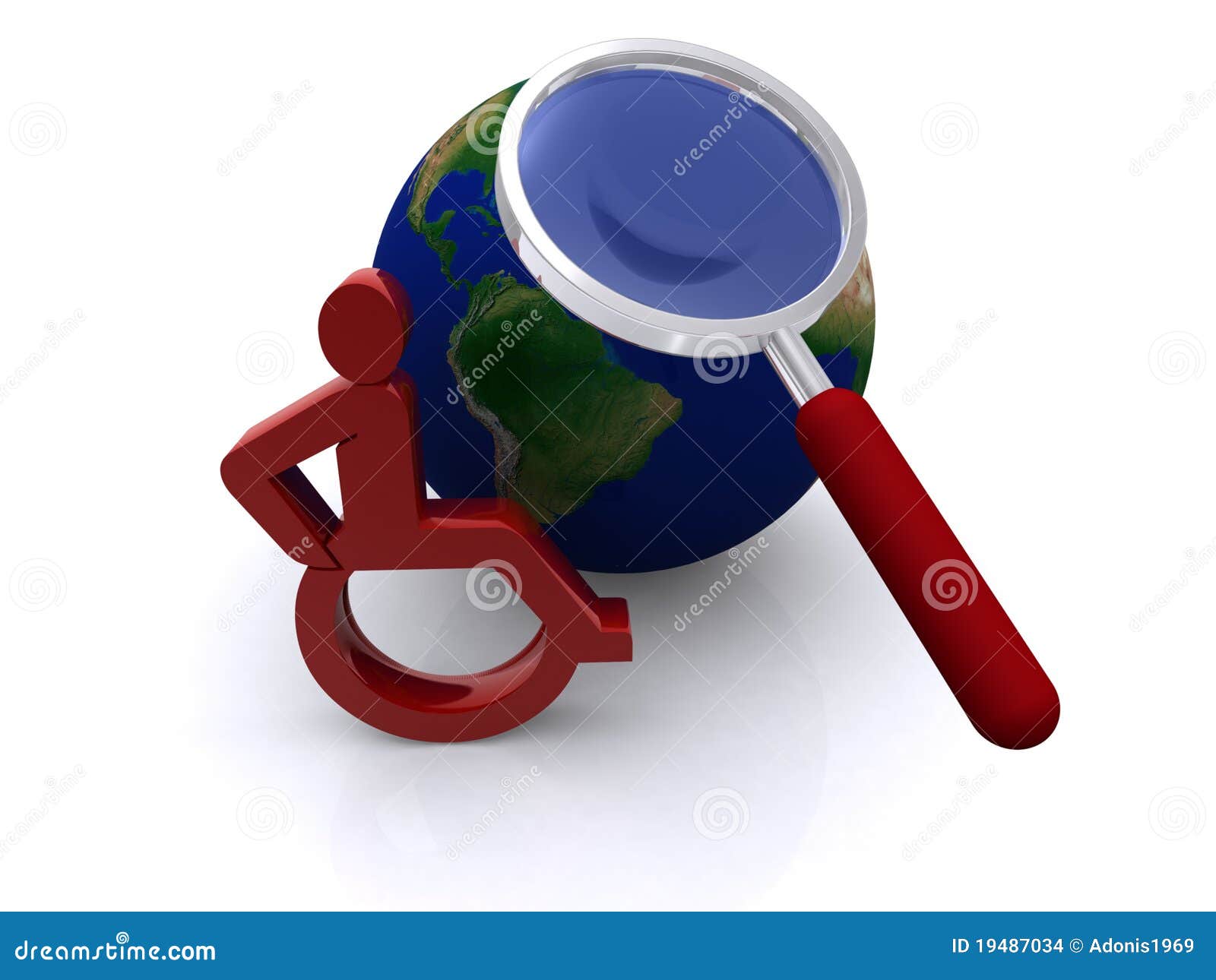Magnifying Glass Over Globe Stock Illustration - Illustration of planet ...