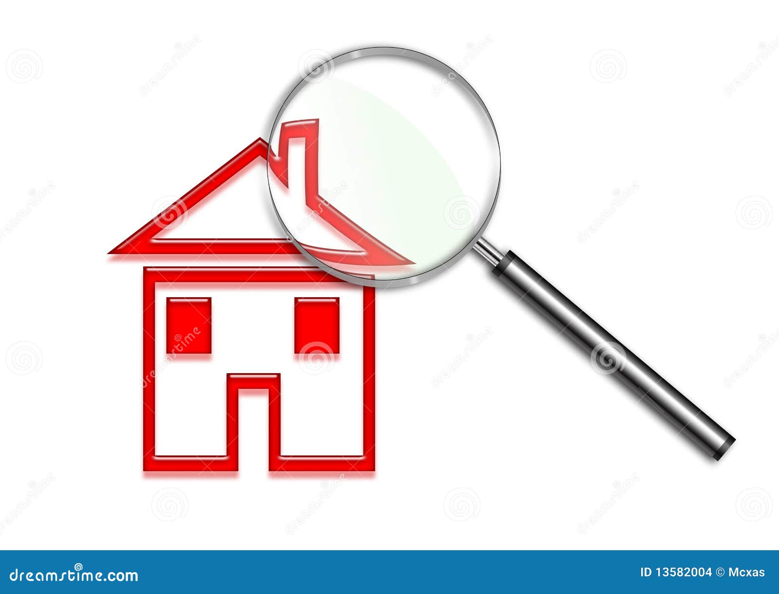 Magnifying Glass Over a House Illustration Stock Illustration ...