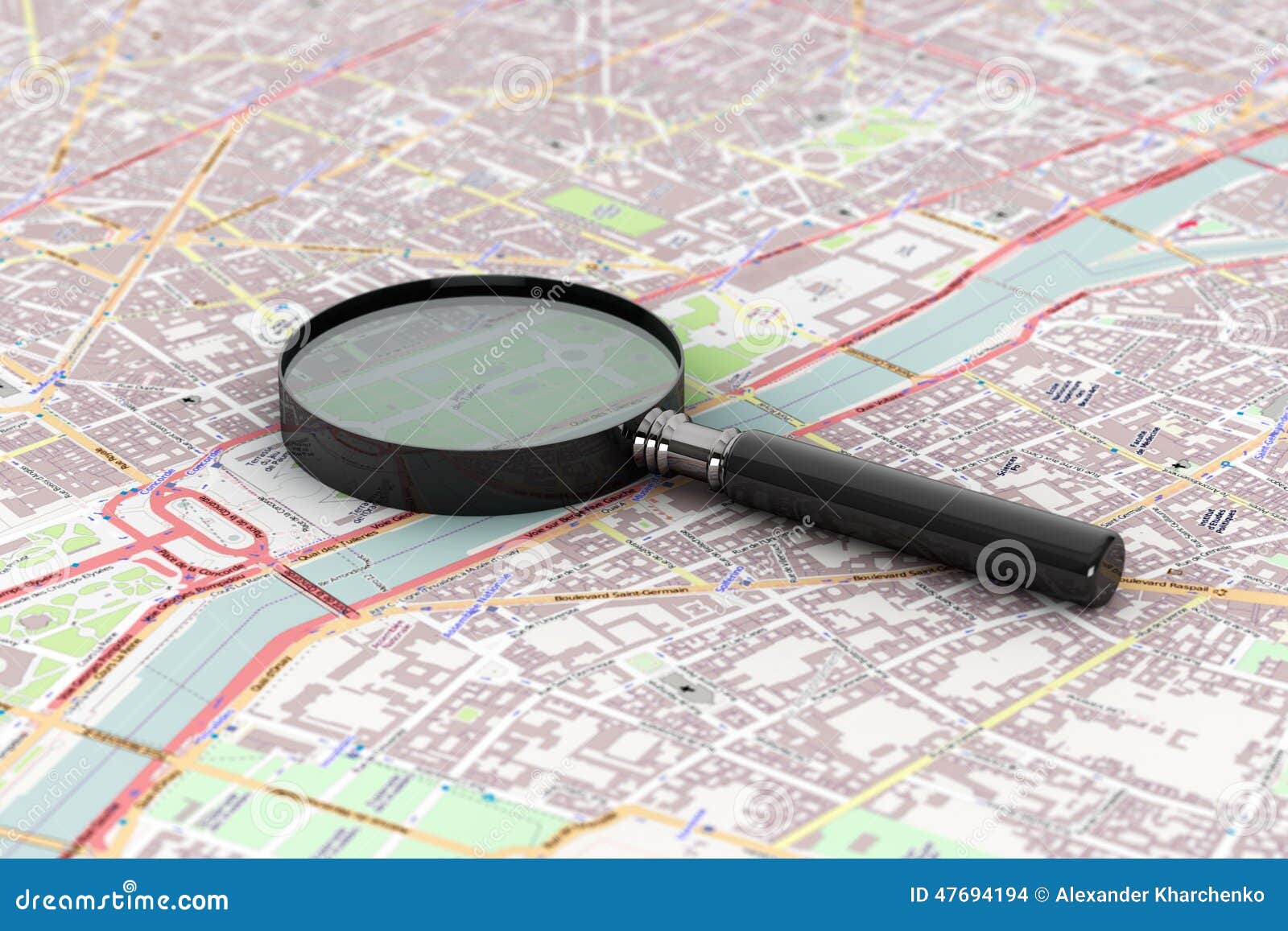 Magnifying Glass Over the Map Stock Photo - Image of looking ...