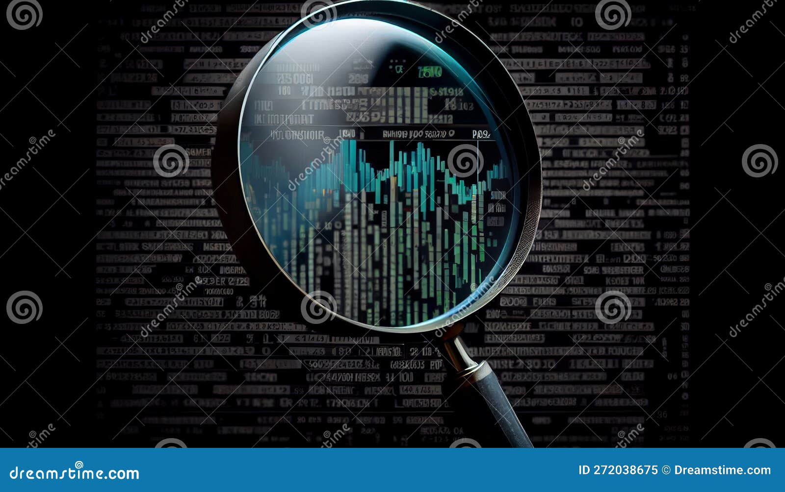 Magnifying Glass Over Stock Market Data. Generative Ai Stock ...