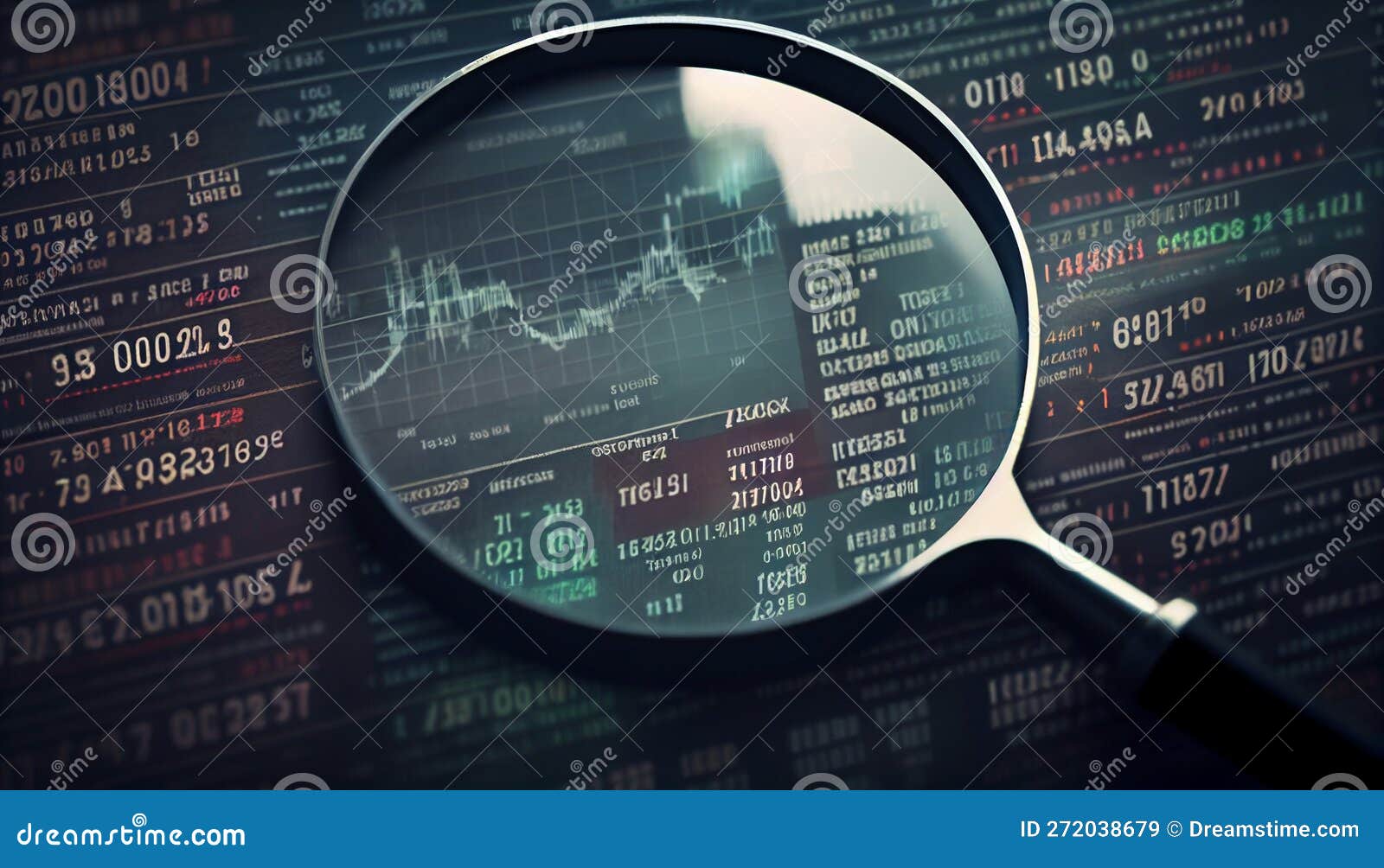 Magnifying Glass Over Stock Market Data. Generative Ai Stock ...