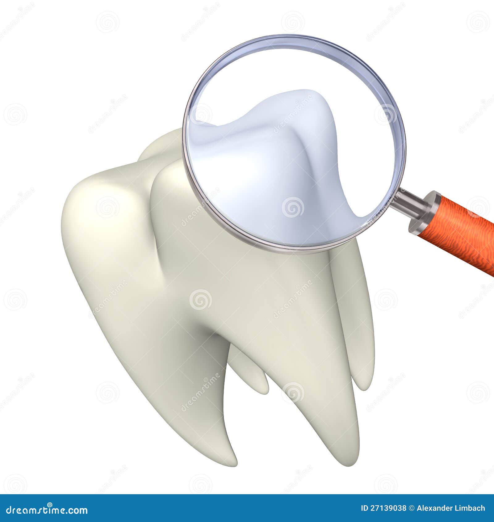 Magnifying Glass Over Tooth Stock Illustration - Illustration of glass ...