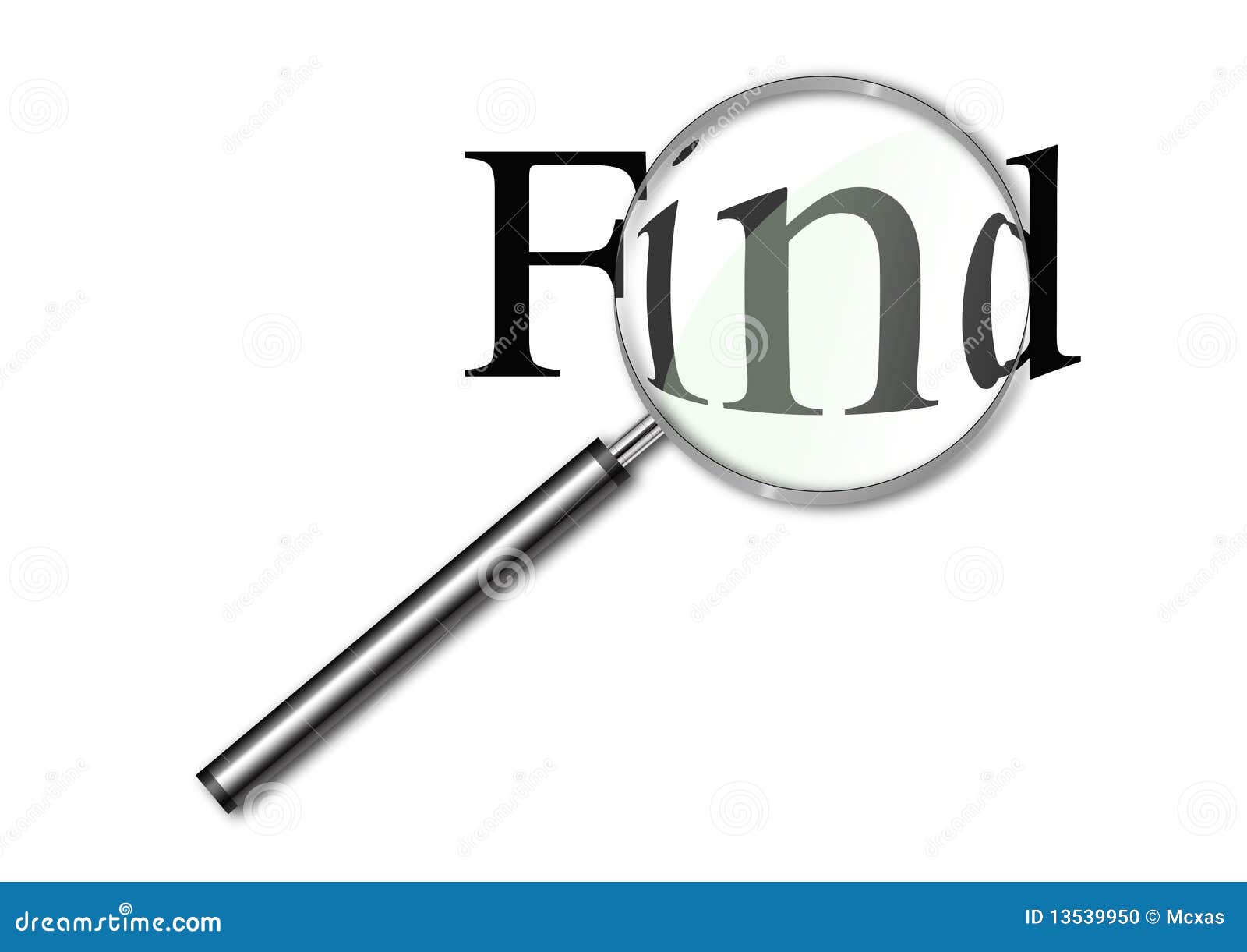 Magnifying Glass Over the Word Find Stock Illustration - Illustration ...