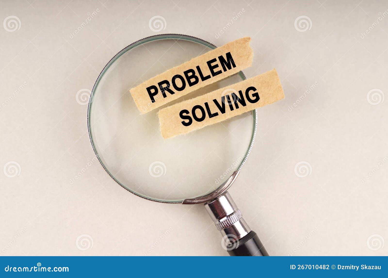 On the Magnifying Glass are Paper Strips with the Inscription - PROBLEM ...