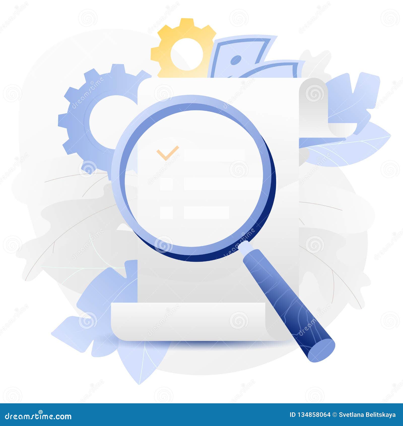 Magnifying Glass and Paper Vector Illustration Stock Vector ...