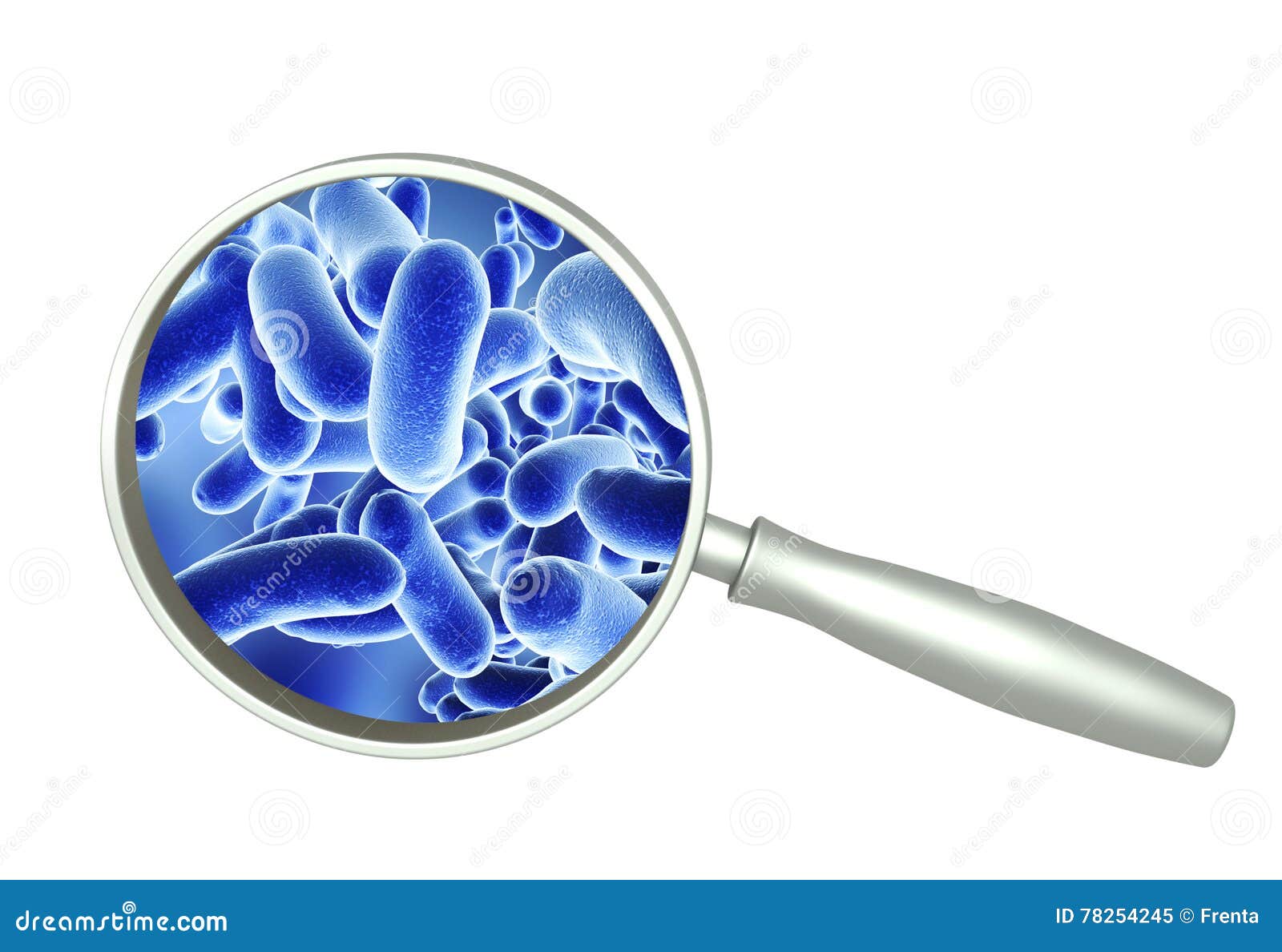 Magnifying Glass and Pathogen Bacteria Stock Illustration ...