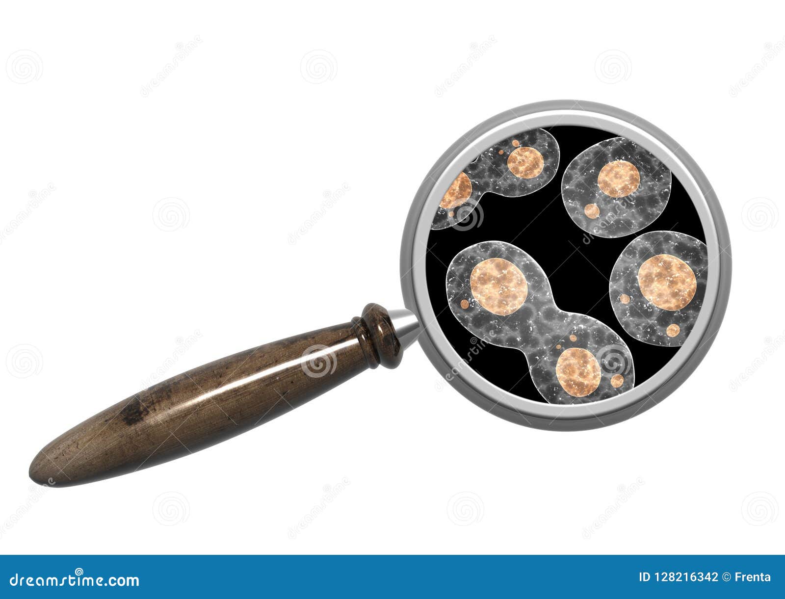 Magnifying Glass and Pathogen Bacteria Stock Illustration ...