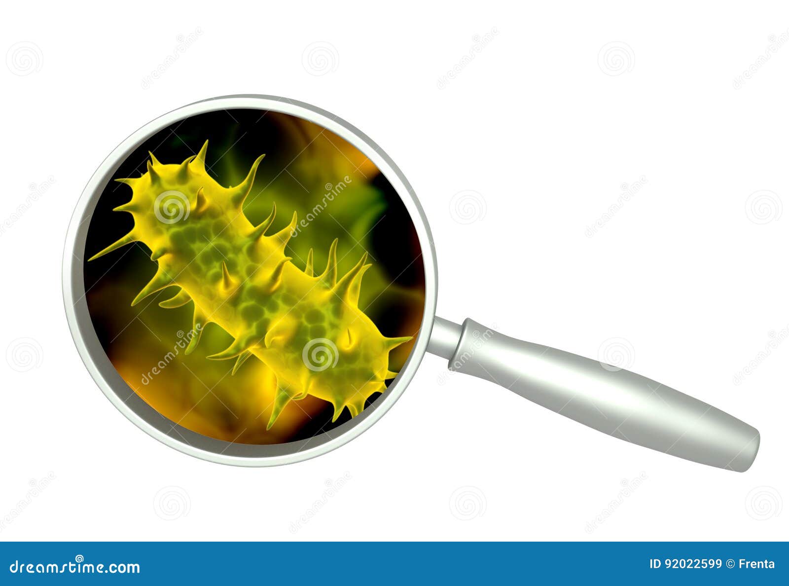 Magnifying Glass and Pathogen Bacteria Stock Illustration ...