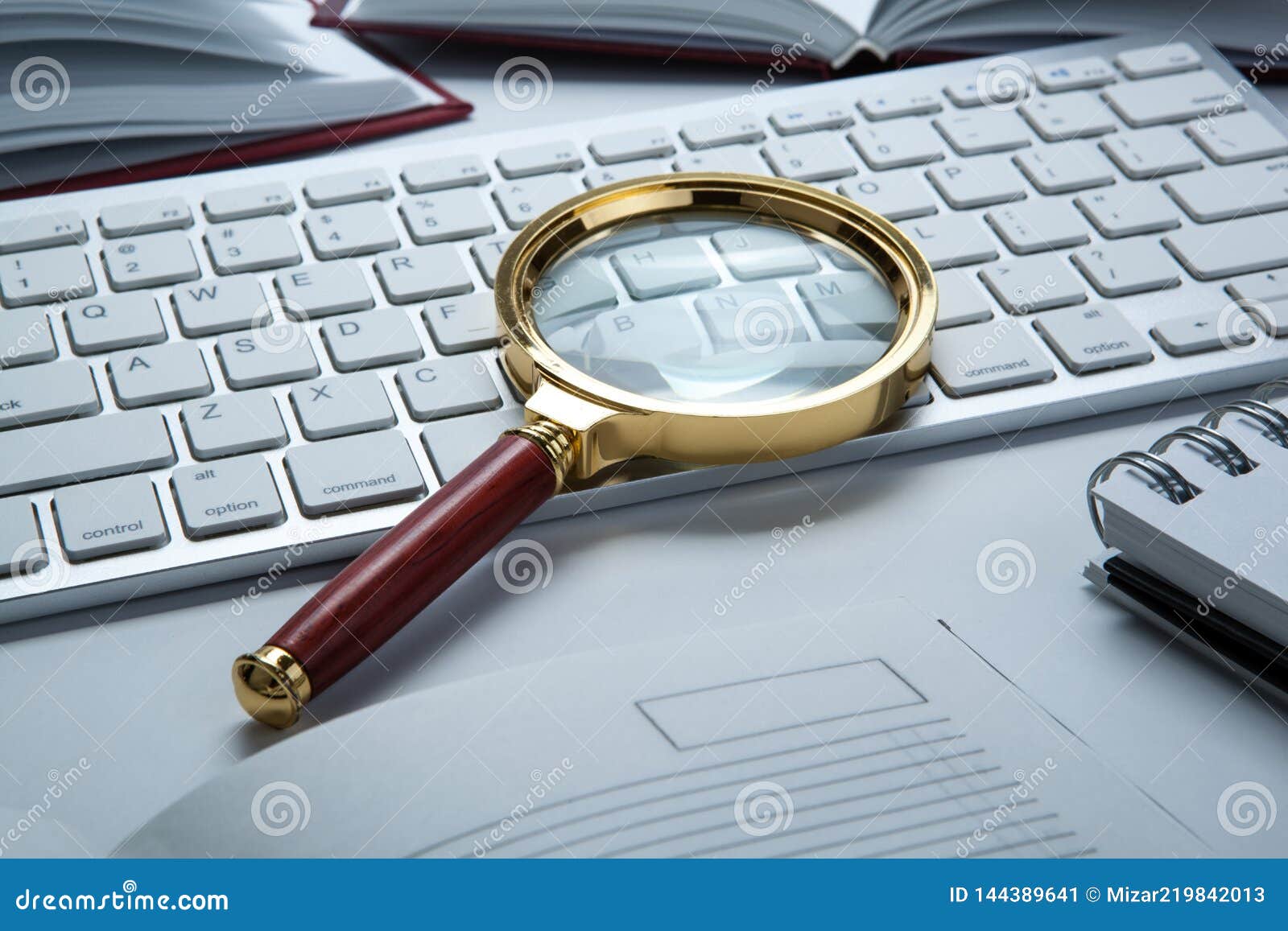 Magnifying Glass on the Pc Keyboard Search Technology Stock Image ...