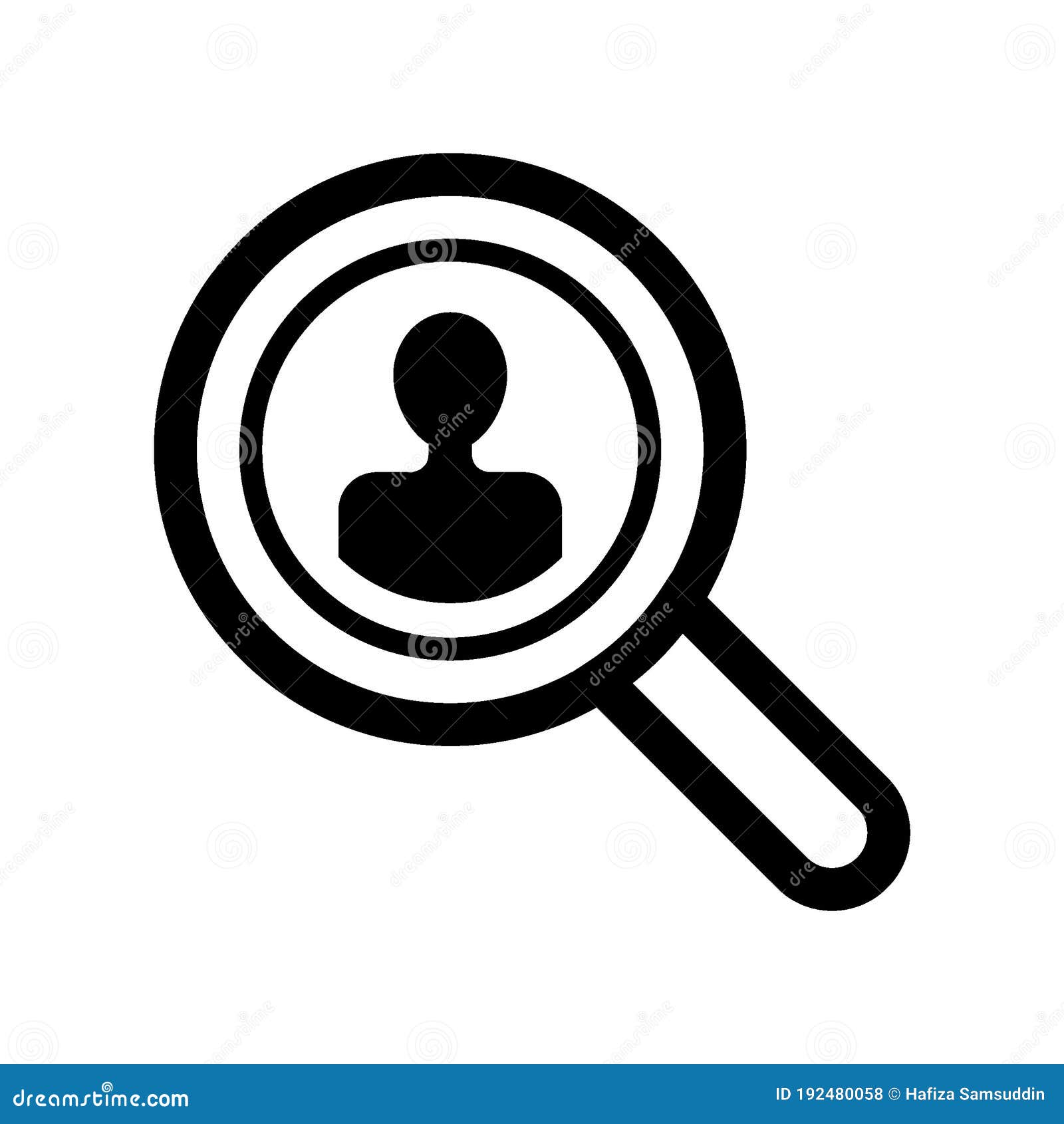 Magnifying Glass with Person Icon. Vector Illustration Decorative ...