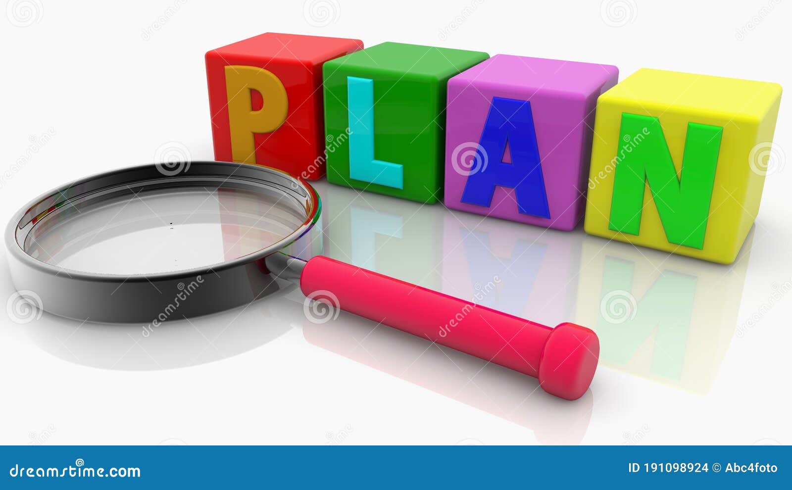 Magnifying Glass with Plan Concept Stock Illustration - Illustration of ...