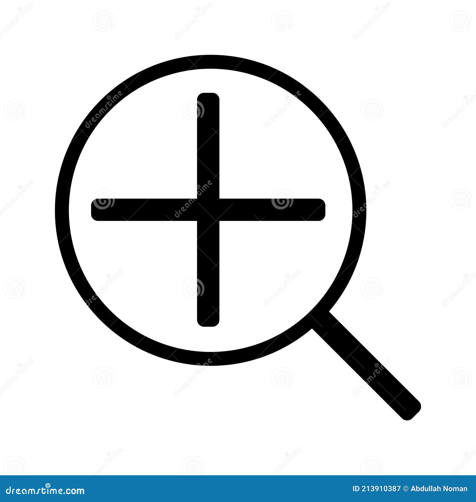 Magnifying glass with plus stock vector. Illustration of website ...