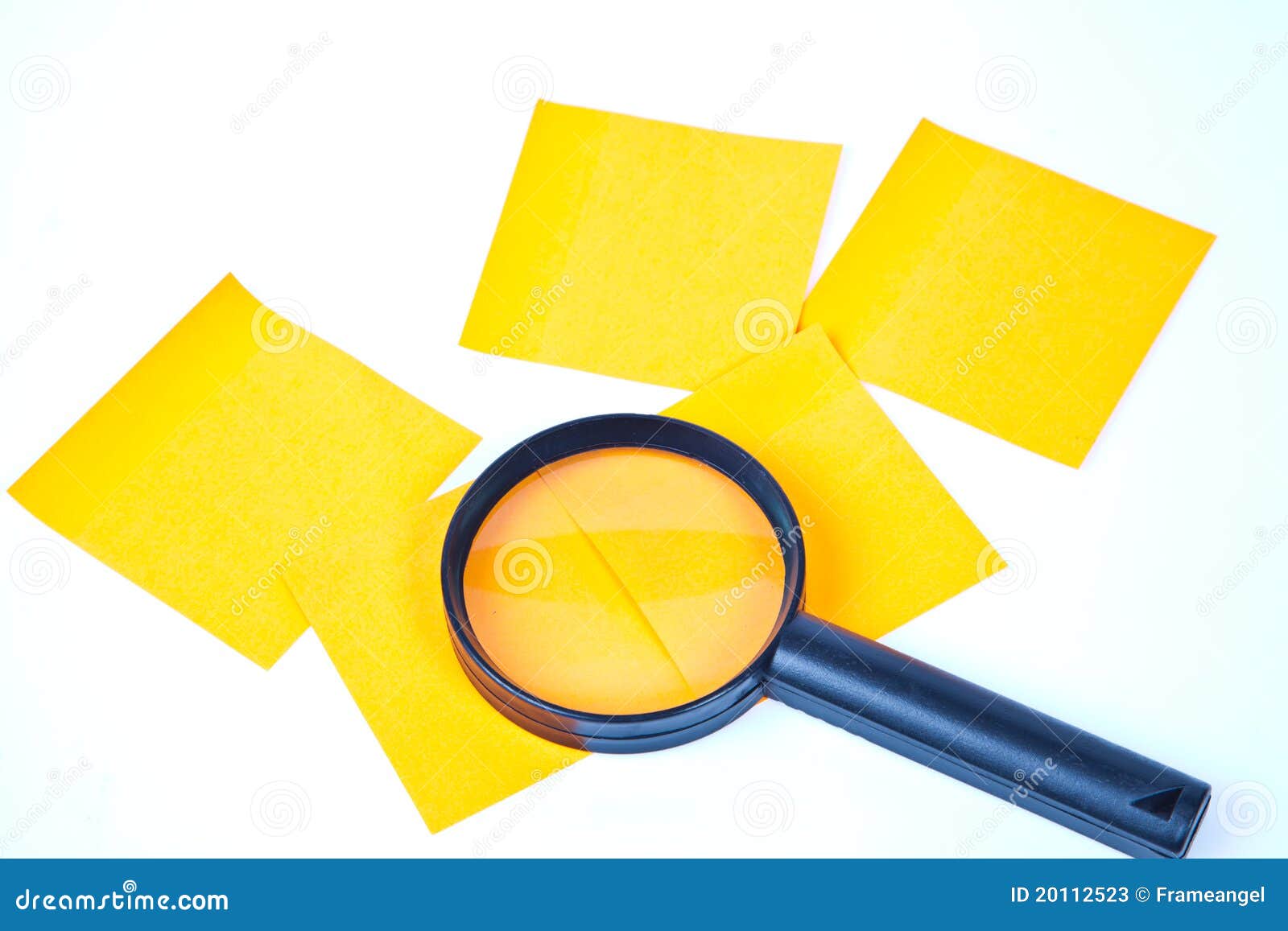 Magnifying Glass and the Post-it Stock Image - Image of home, answer ...