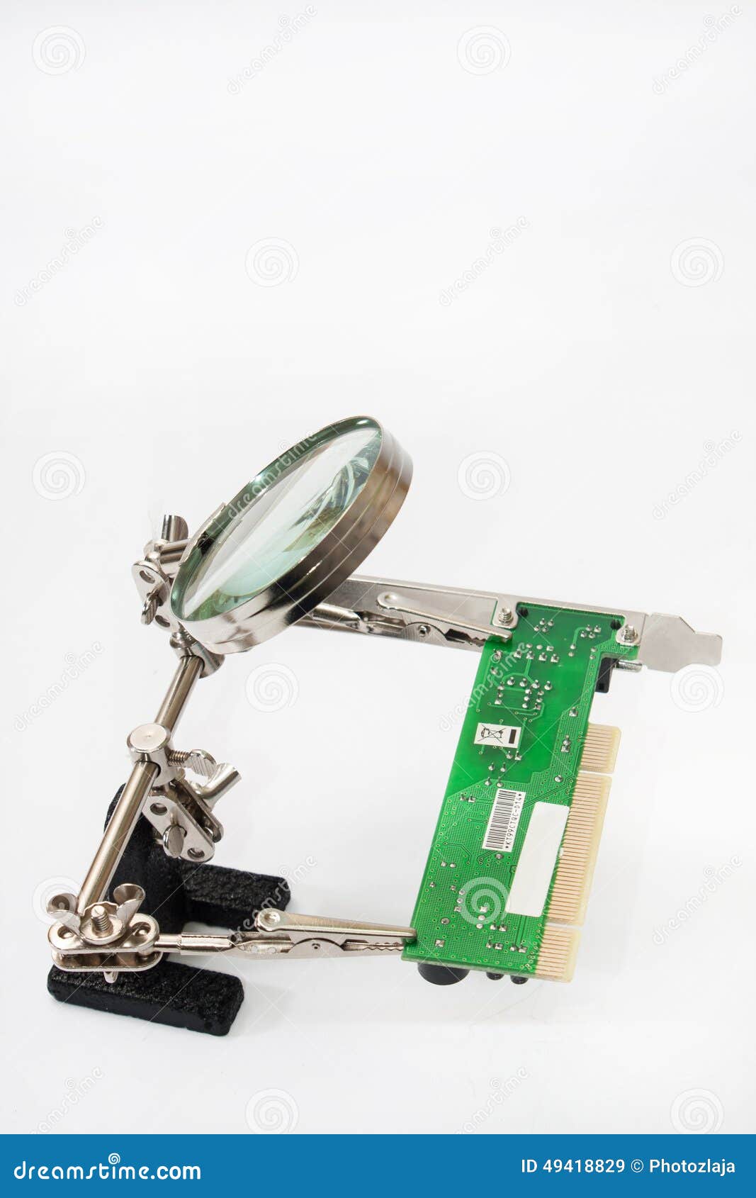 Magnifying Glass Printed Circuit Board Stock Image - Image of equipment ...