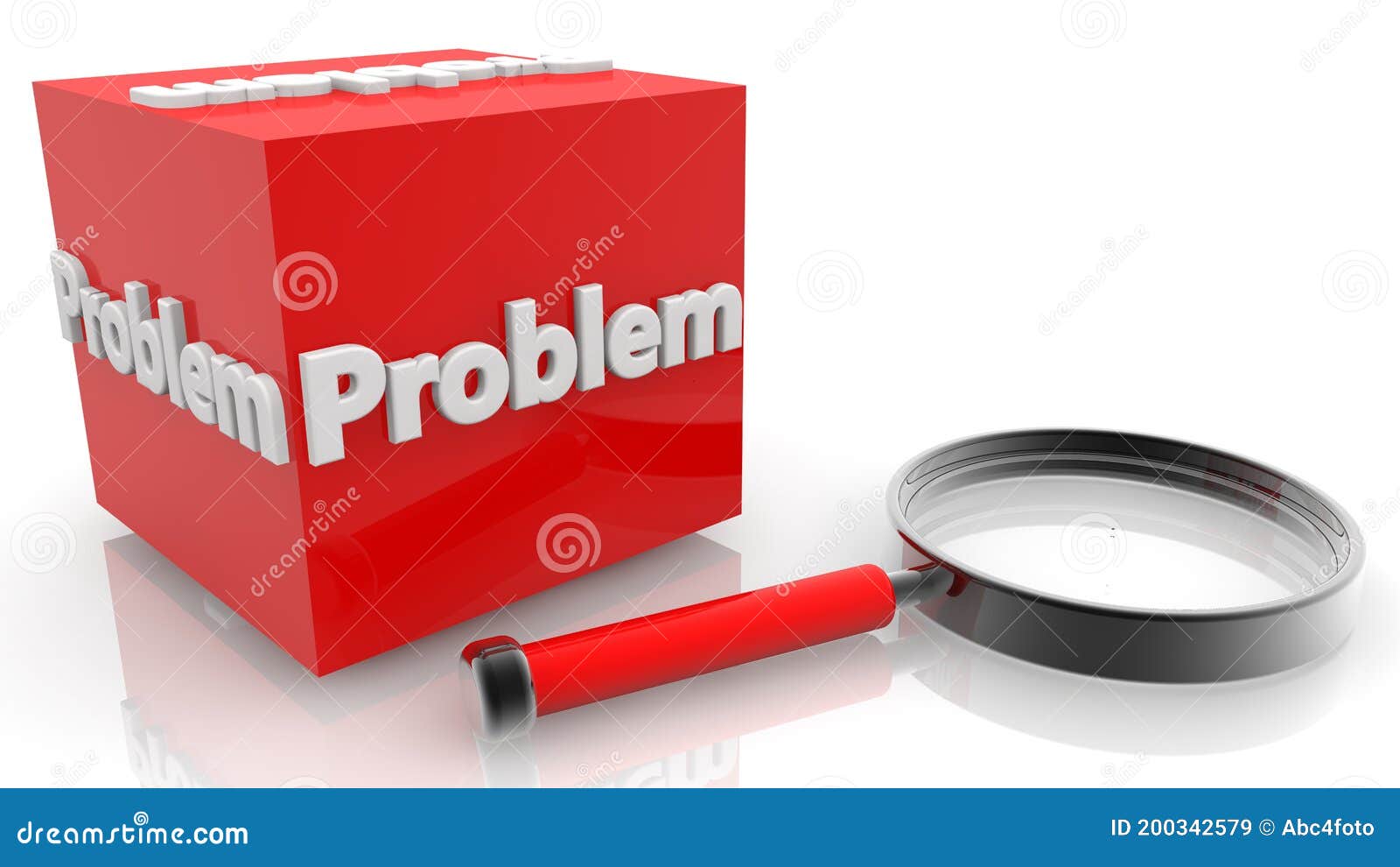 Magnifying Glass with Problem Concept Stock Illustration - Illustration ...