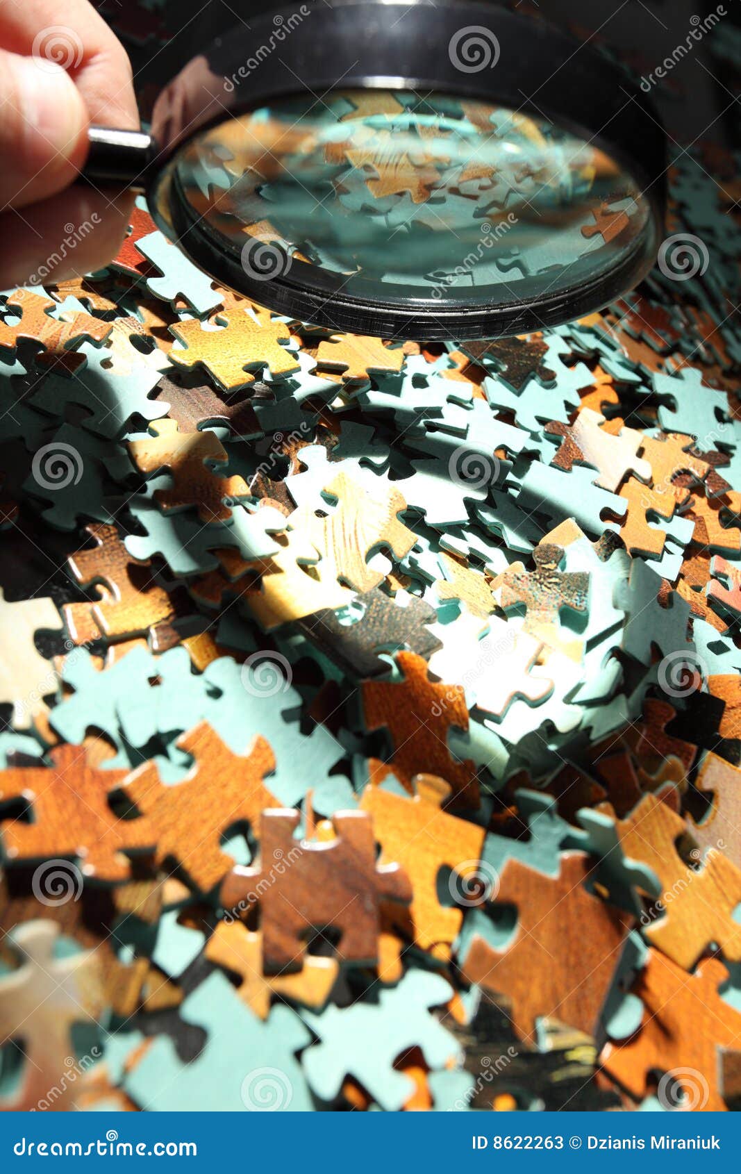 Magnifying glass, puzzle stock image. Image of inspector - 8622263