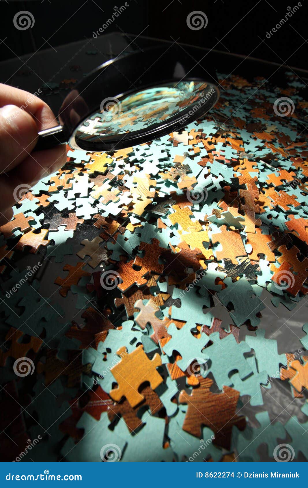 Magnifying glass, puzzle stock photo. Image of inspector - 8622274
