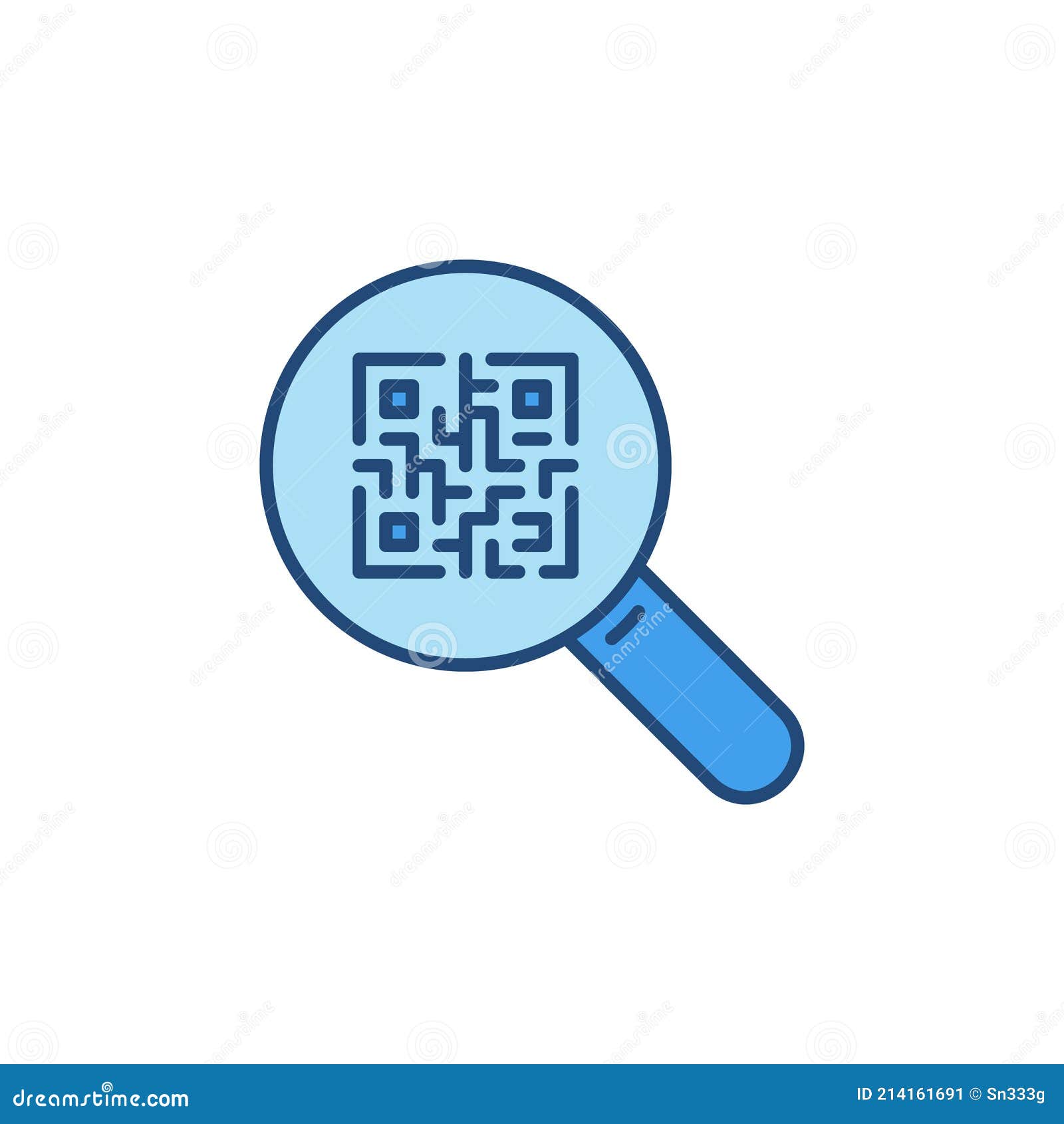 Magnifying Glass with QR Code Vector Colored Icon Stock Vector ...