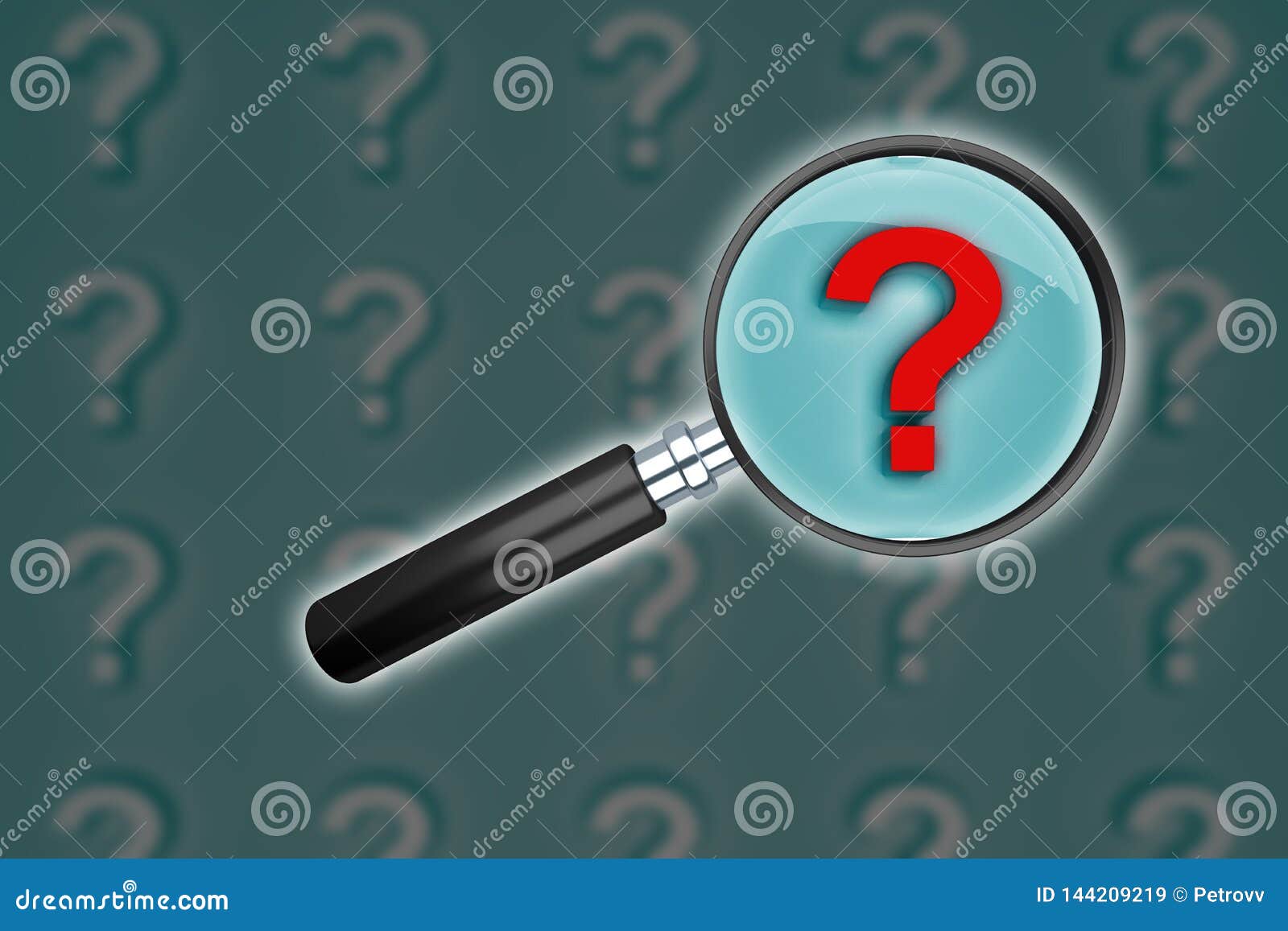 Magnifying Glass on the Question Mark Stock Illustration - Illustration ...