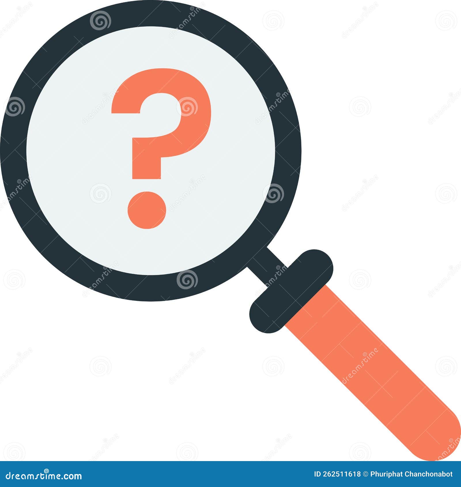 Magnifying Glass and Question Mark Illustration in Minimal Style Stock ...