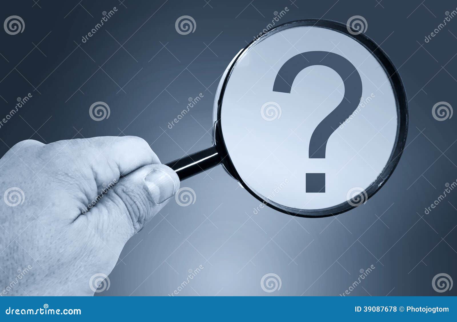 Magnifying Glass and a Question Mark Stock Photo - Image of look ...