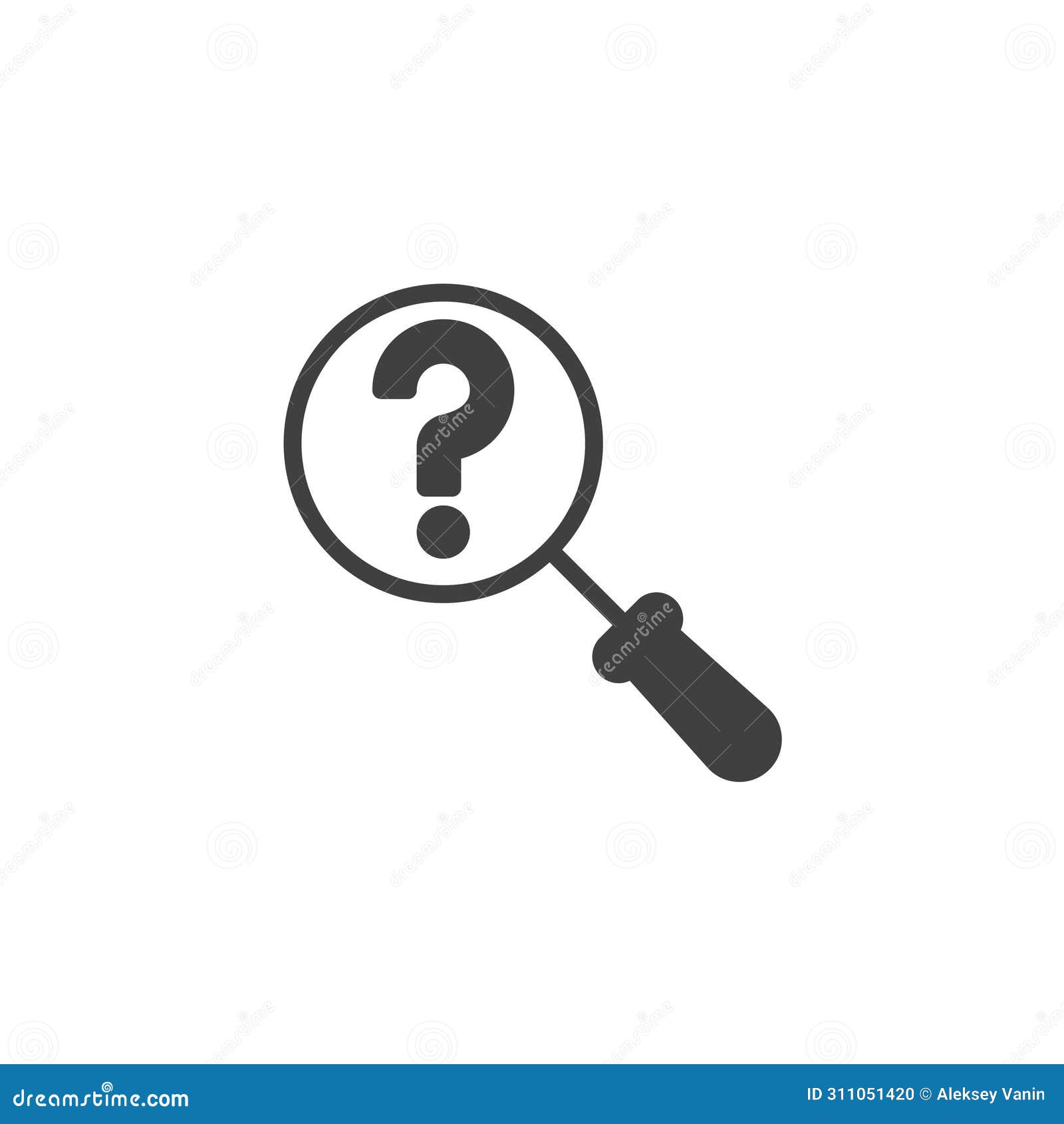 Magnifying Glass with Question Mark Vector Icon Stock Vector ...