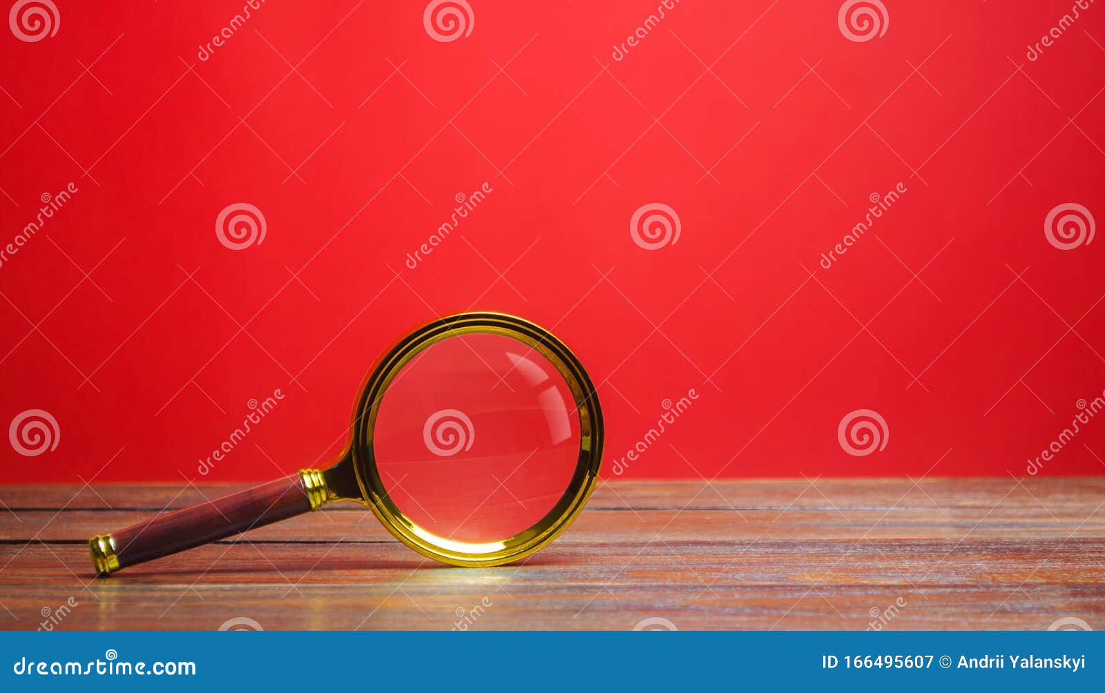 Magnifying Glass on a Red Background. Search and Analysis, Analytics ...